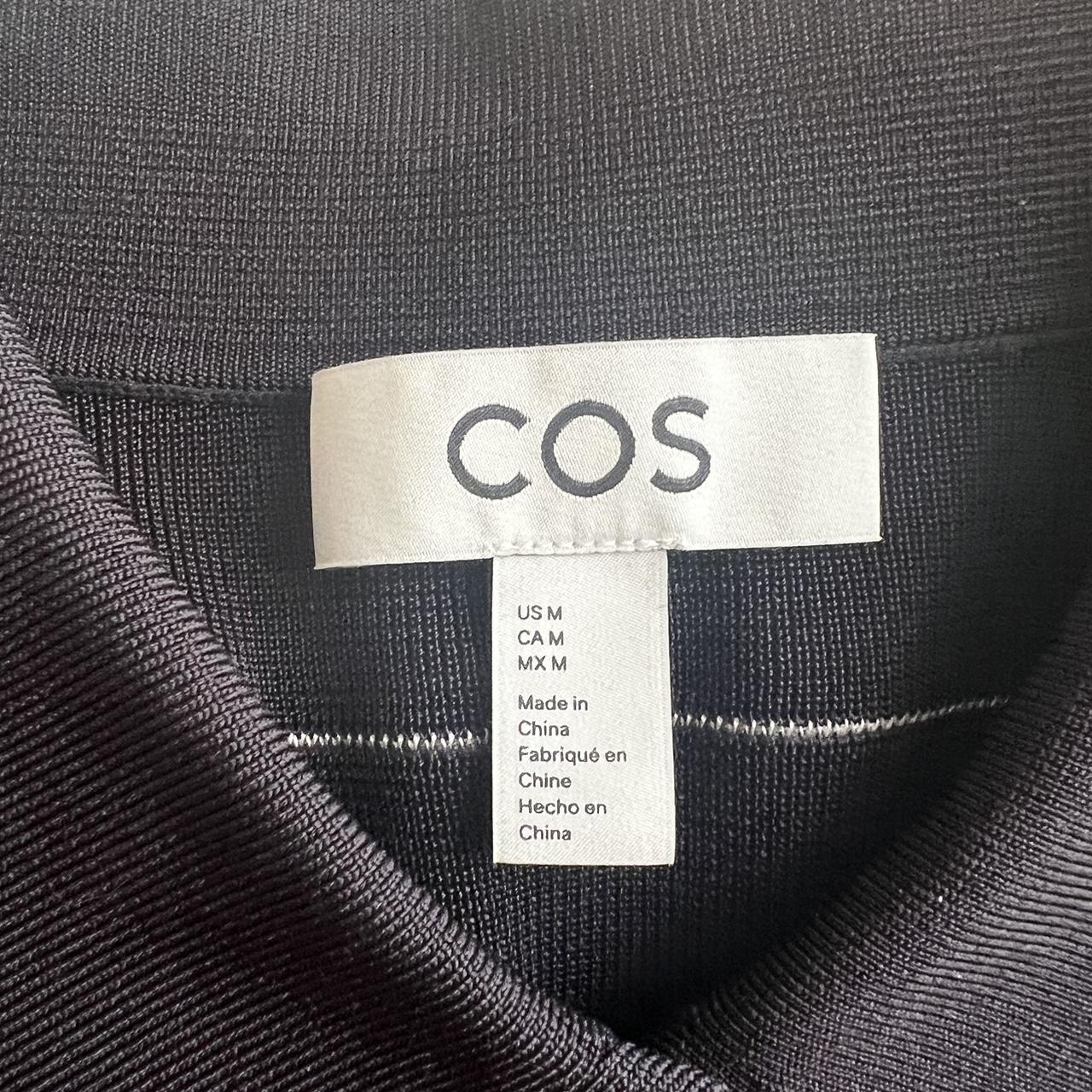 COS navy/white striped polo shirt from SS24 current... - Depop