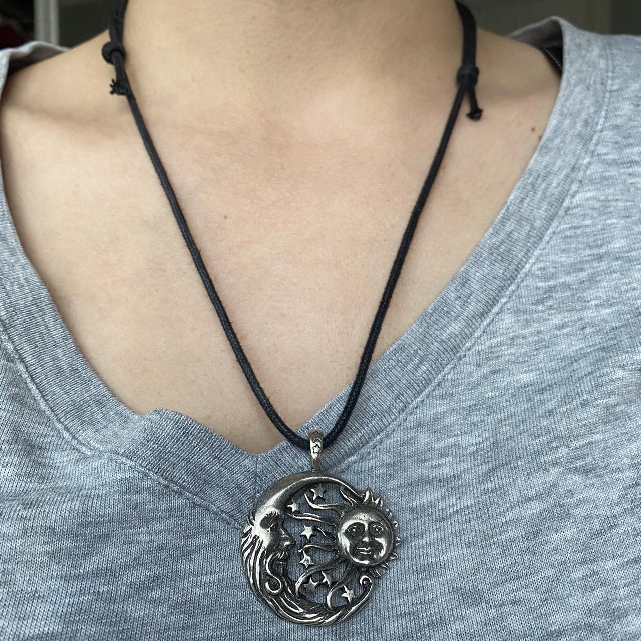 sun & moon adjustable cord necklace -super... - Depop