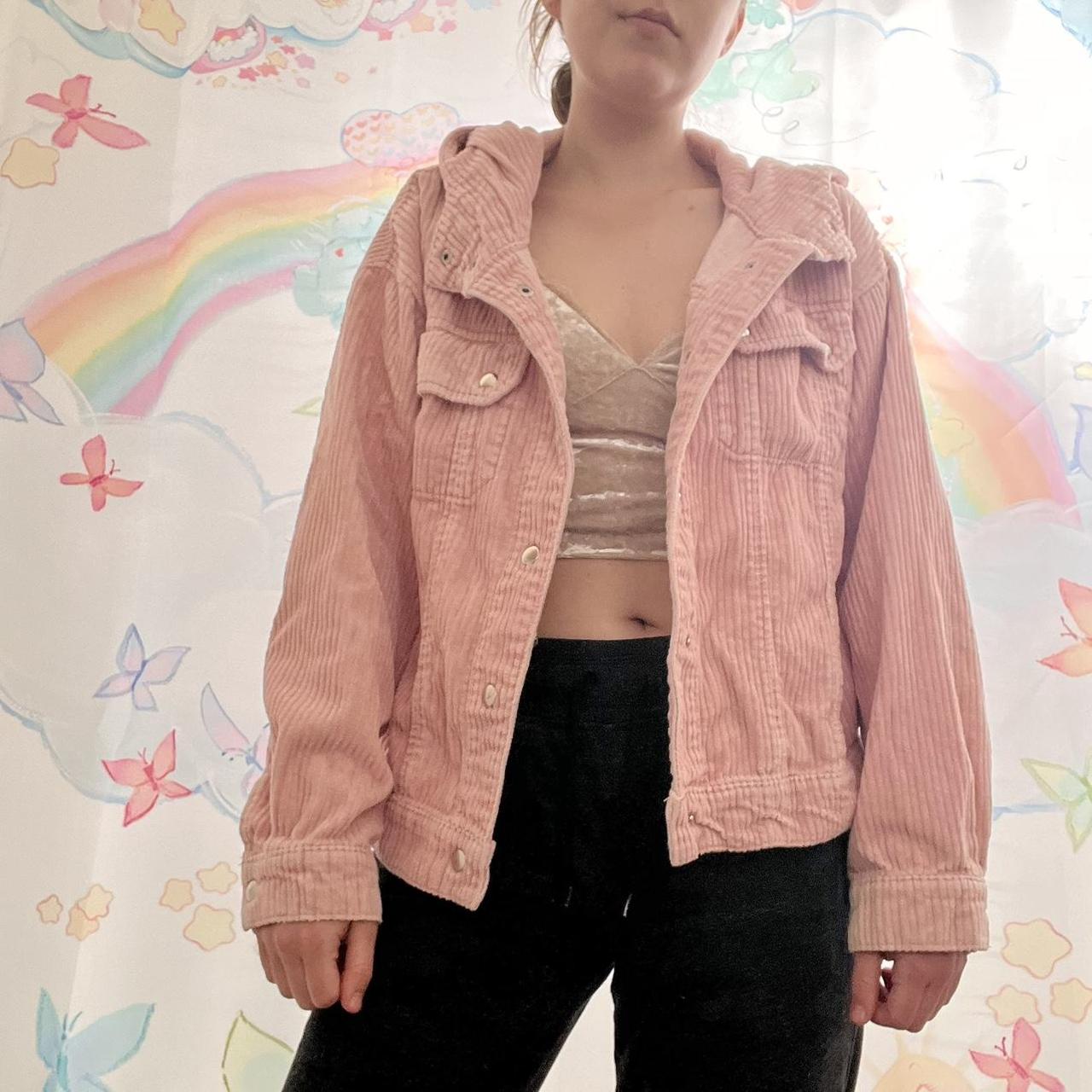 Women’s soft pink corduroy jacket 💖 Four pockets -... - Depop