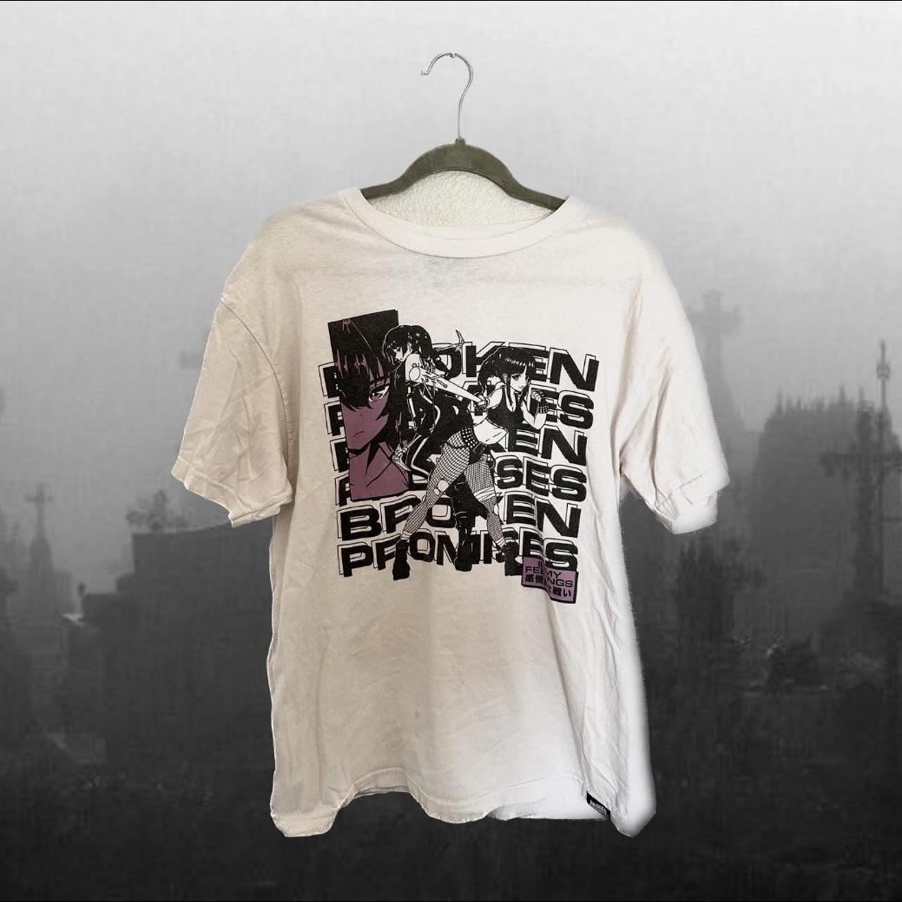 broken promises anime tee, features two sexy ladies... - Depop