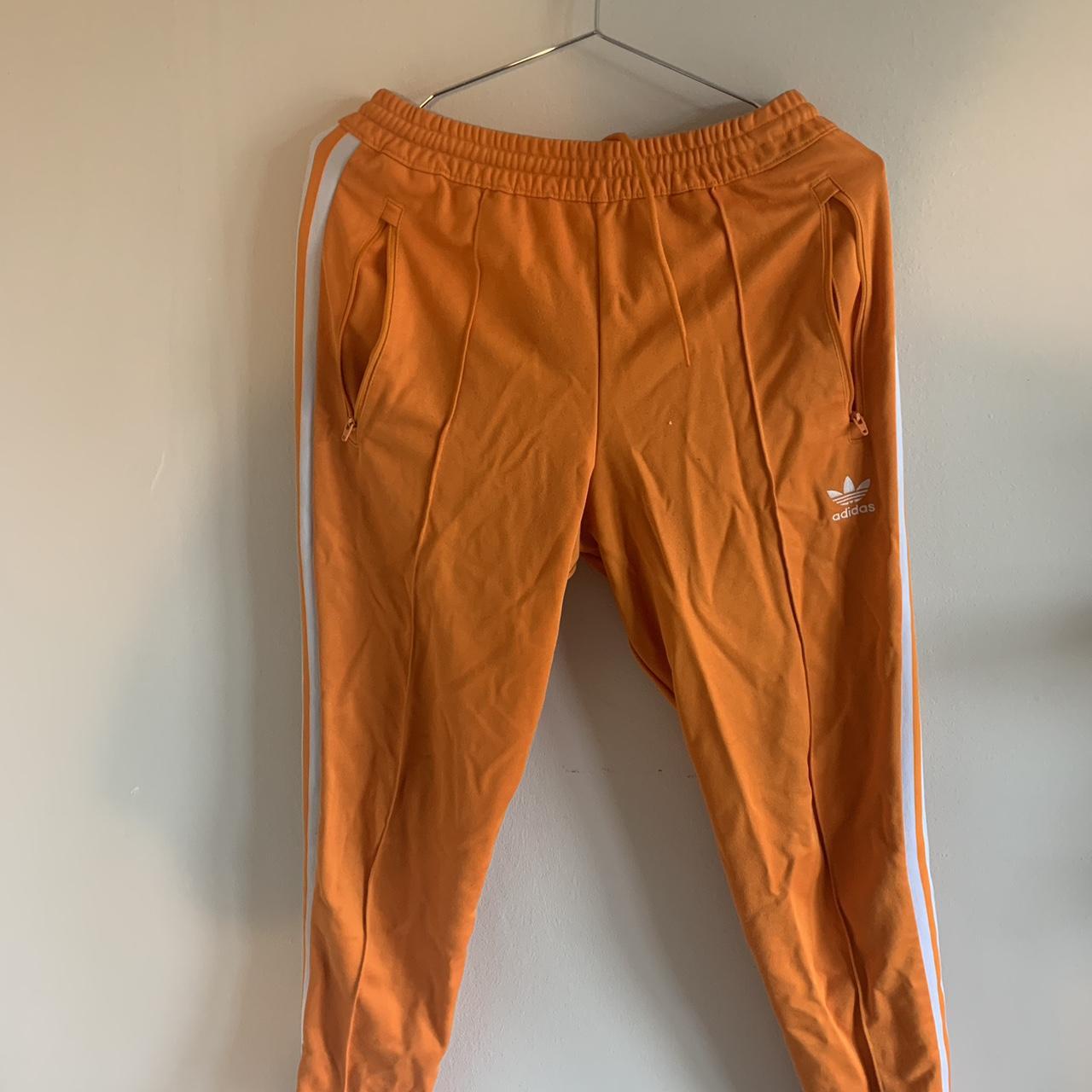 ADIDAS ORANGE TRACKSUIT BOTTOMS 🍊 SIZE SMALL... - Depop