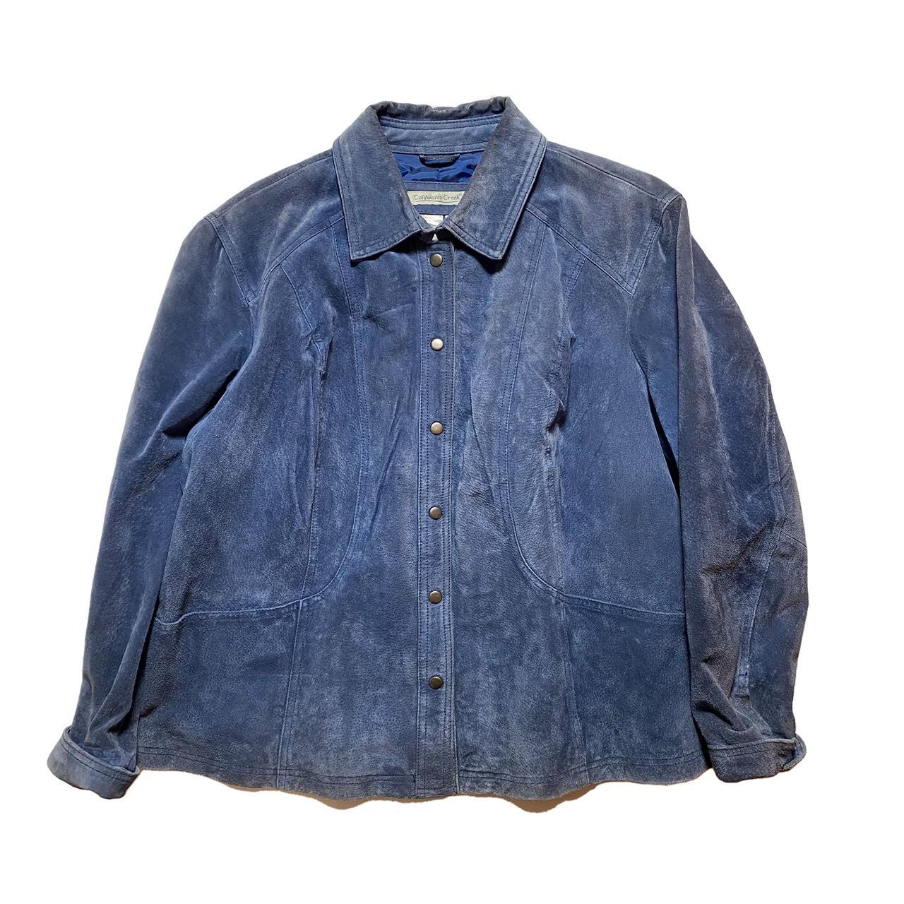 Vintage oversized suede blue jacket Note on 6th... | Depop