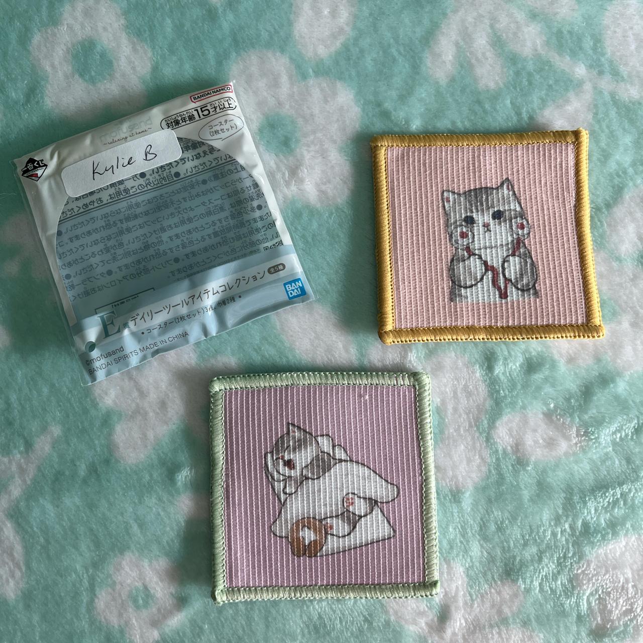 Mofusand (yellow/green) cloth coaster set— ~3”x3”,... - Depop