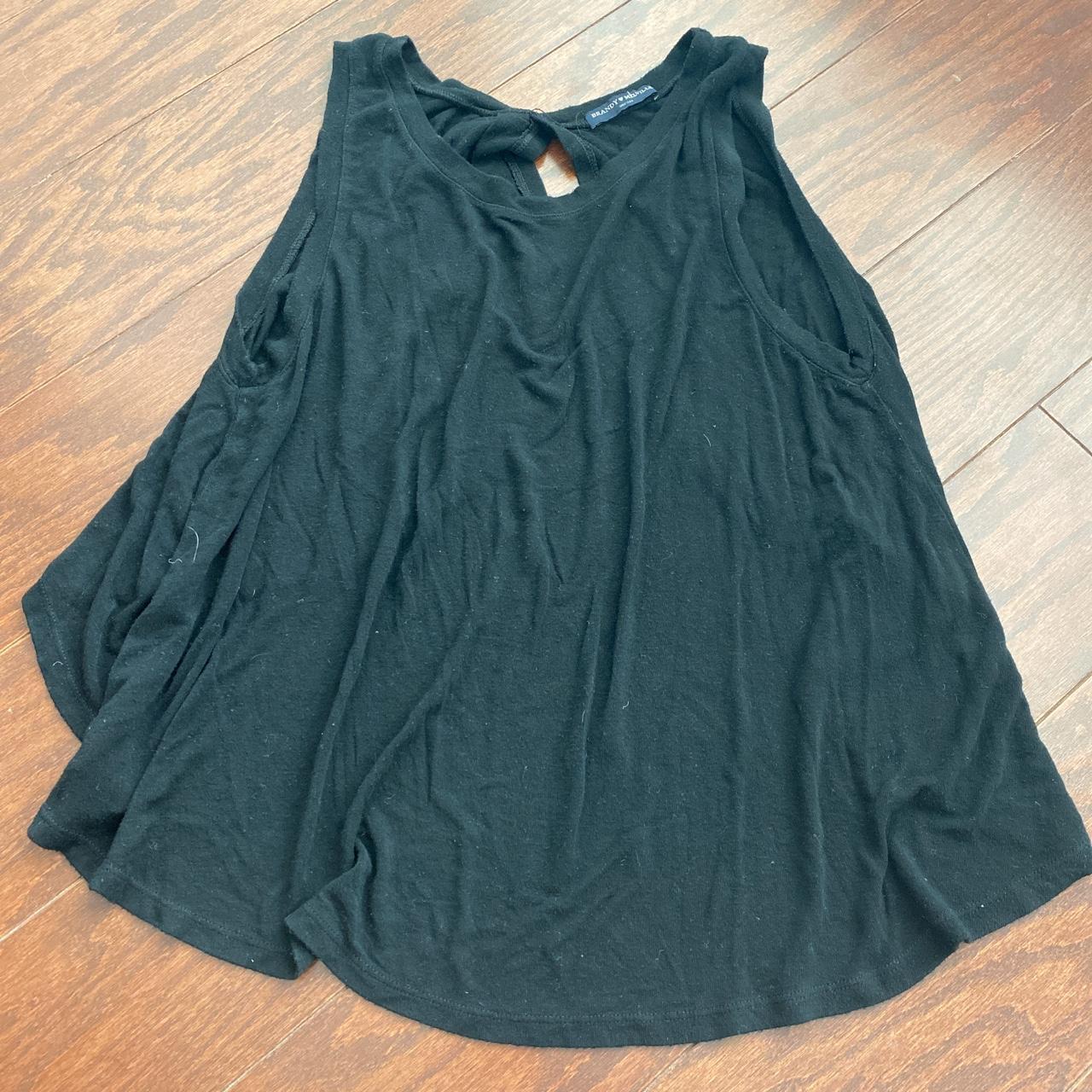 Brandy Melville open back black tank top size small... - Depop