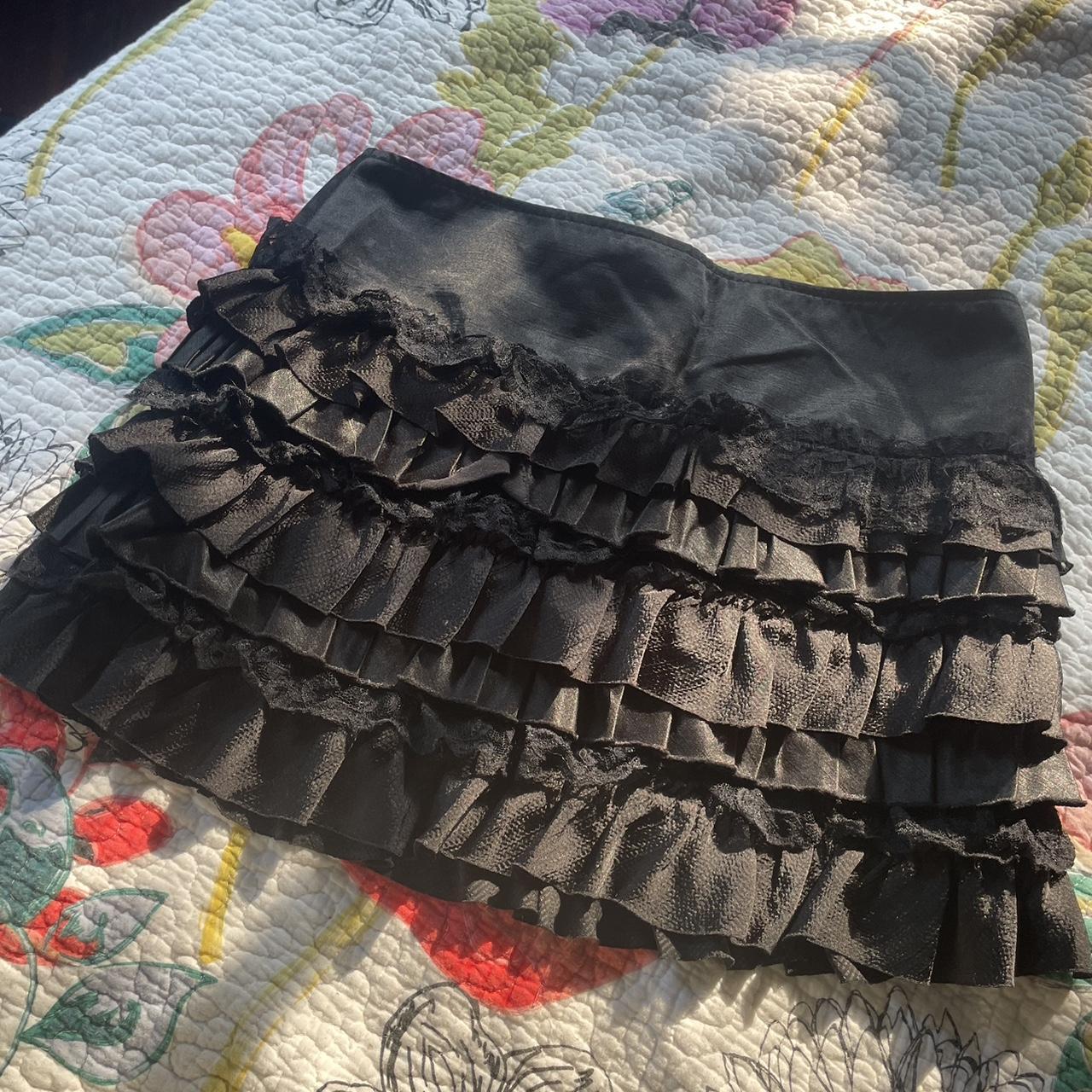 cutest layered ruffle skirt - super cute fabric and... - Depop