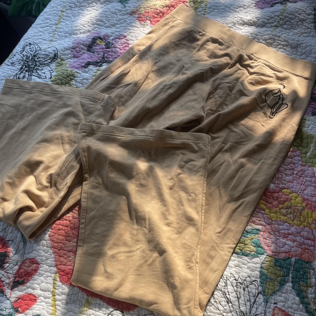 tan baby phat low rise flare leggings yoga pants -... - Depop