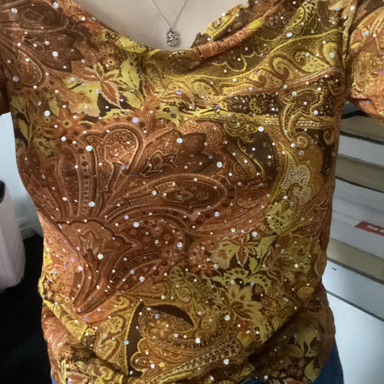 Beautiful vintage off the shoulder orange long... - Depop