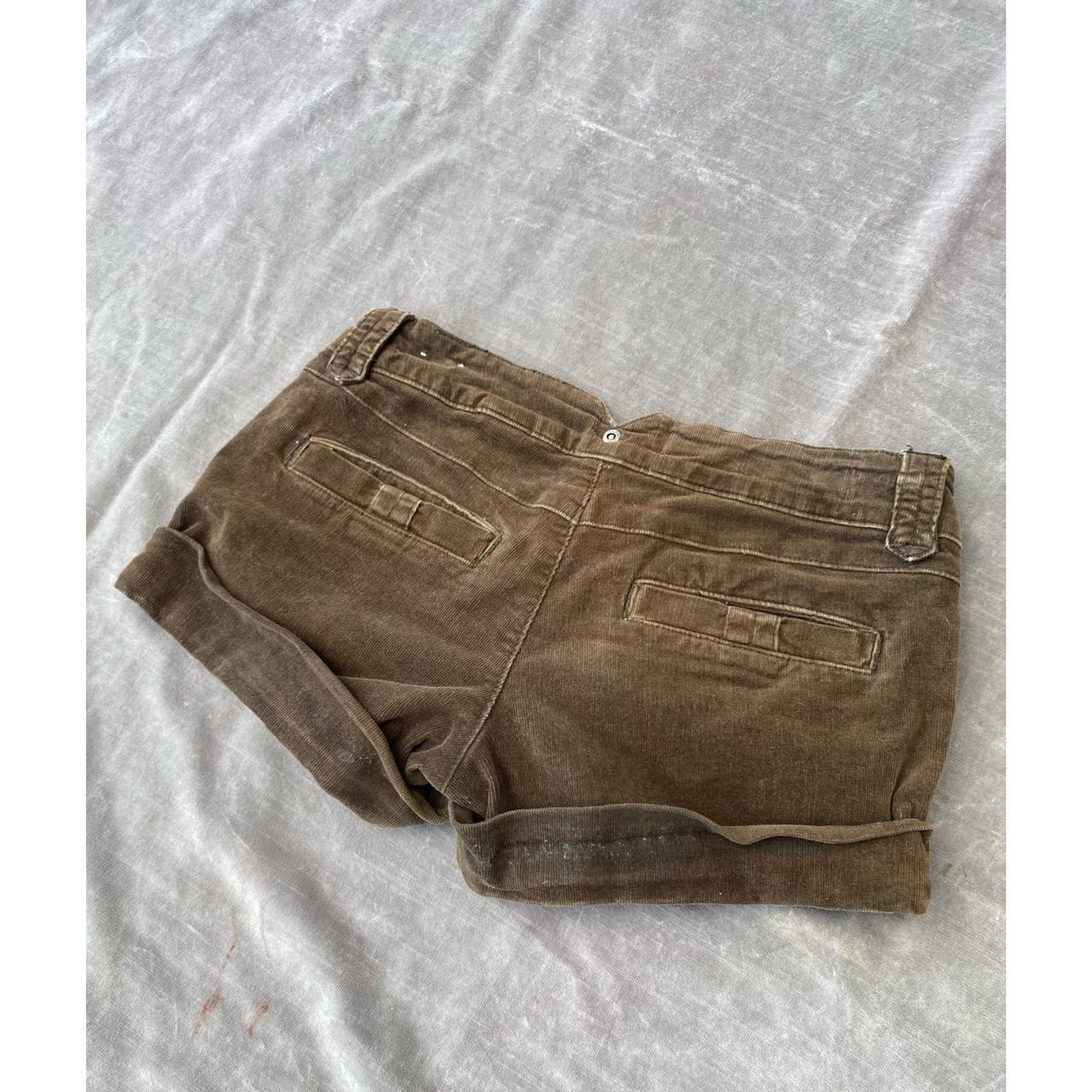 Super cute brown corduroy micro low rise shorts from... - Depop