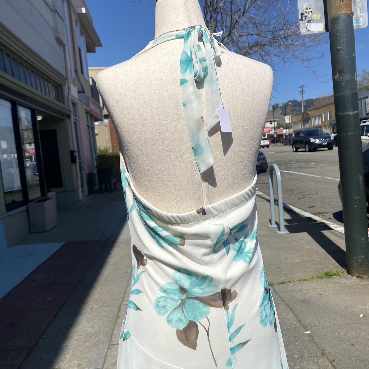 Beautiful Y2K stretchy summer white and light blue /... - Depop