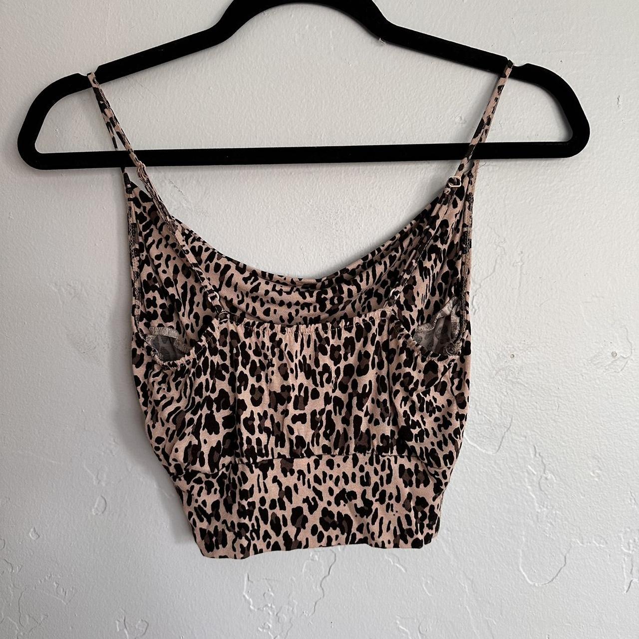 Urban Outfitters Cheetah Crop Top -scowl neckline... - Depop