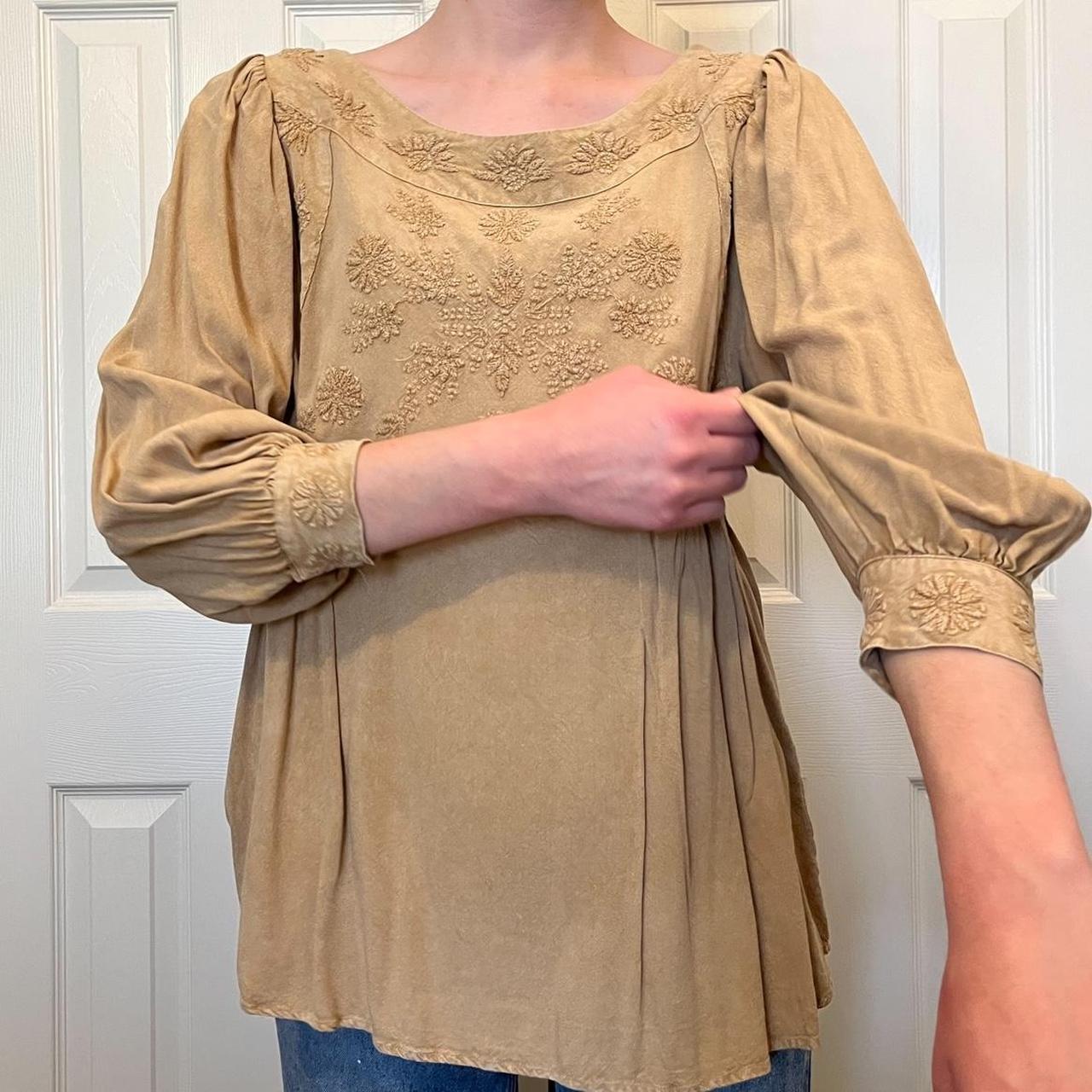 renaissance style blouse- complete with bell sleeves... | Depop