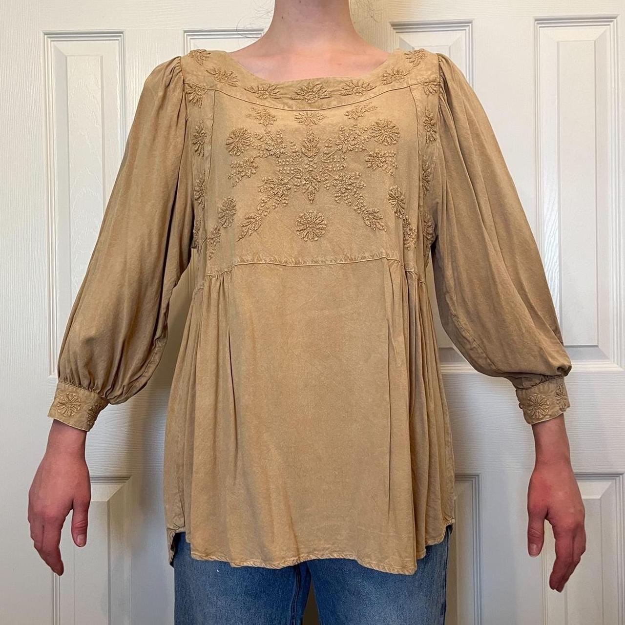 renaissance style blouse- complete with bell sleeves... | Depop