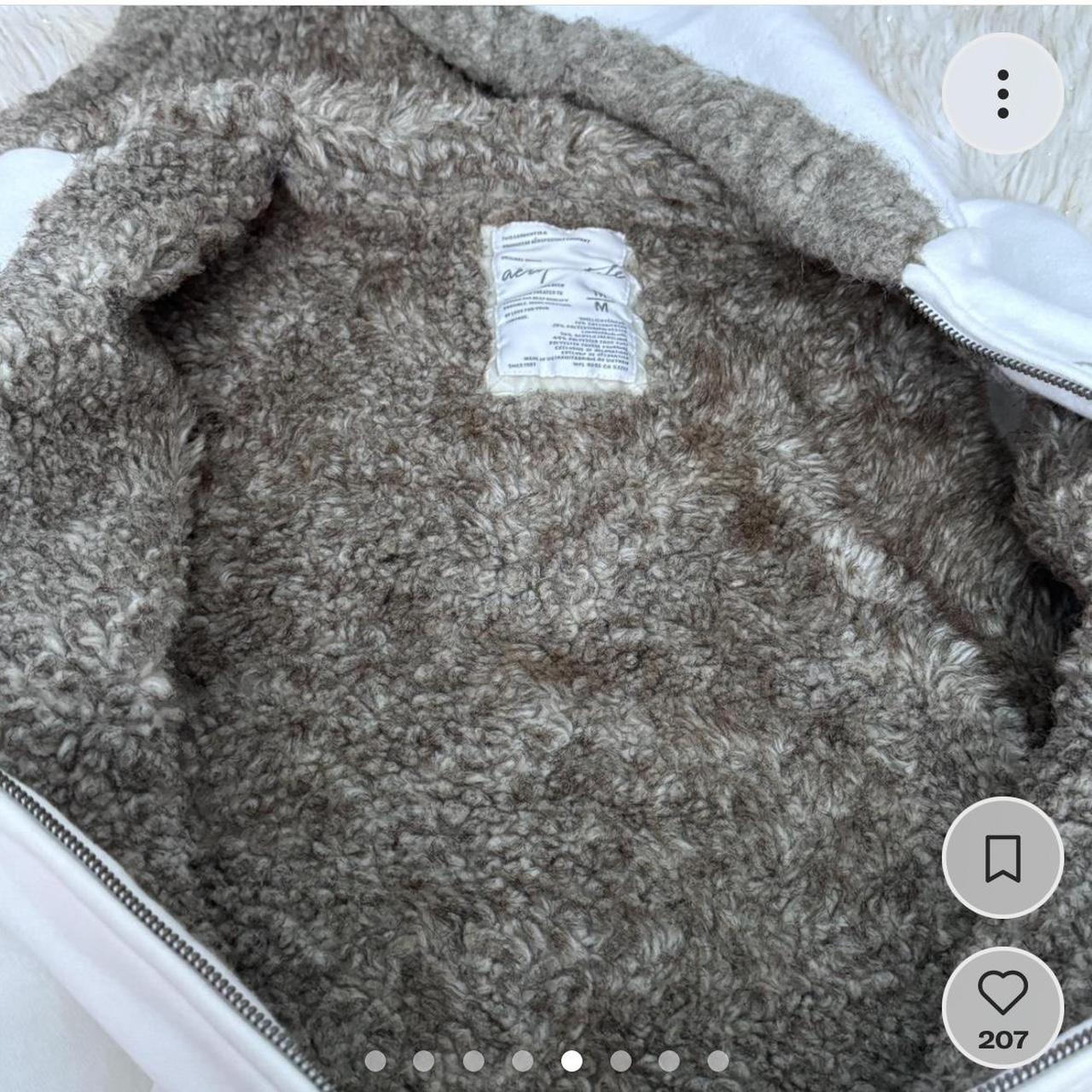 REPOP RARE white Aeropostale fur hoodie is in pre... - Depop