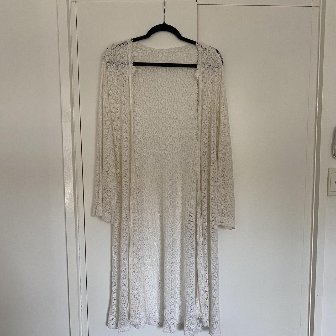 White lace duster. Vintage, quite heavy. No tags or... - Depop