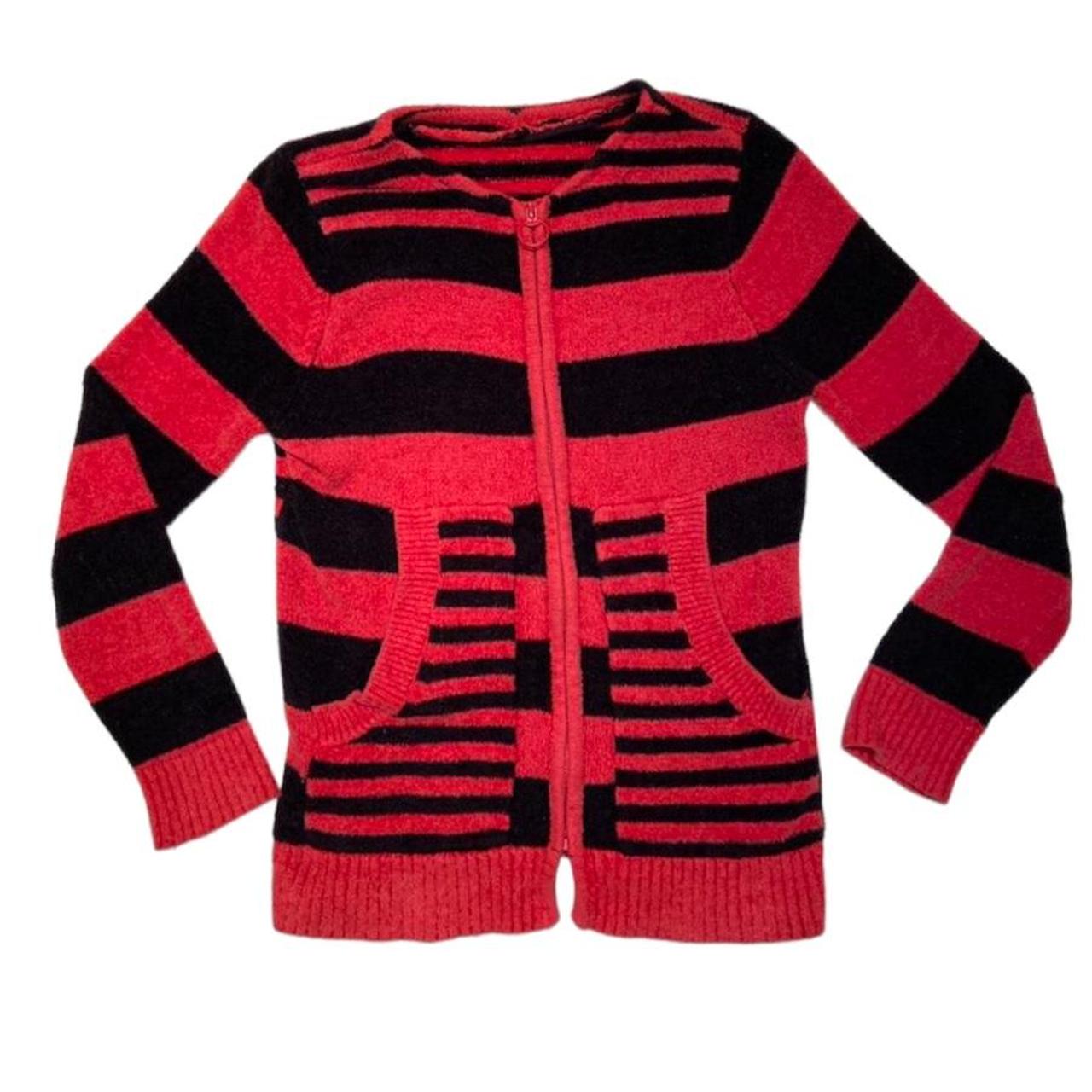 super cool black and red striped jacket. brand... - Depop