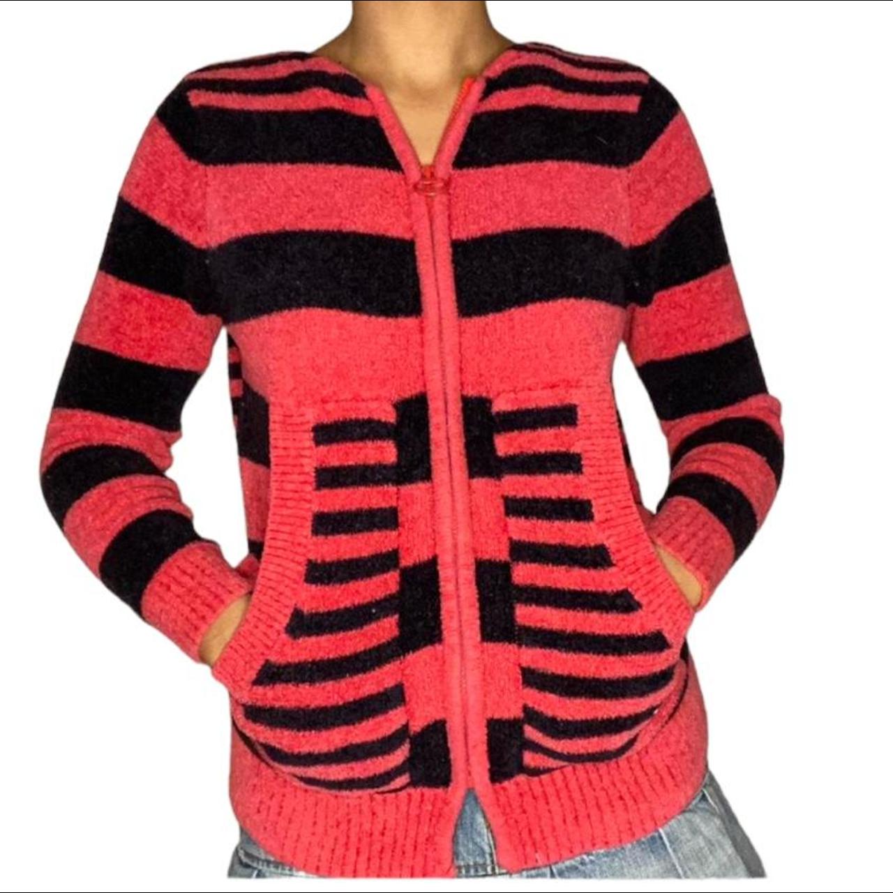 super cool black and red striped jacket. brand... - Depop