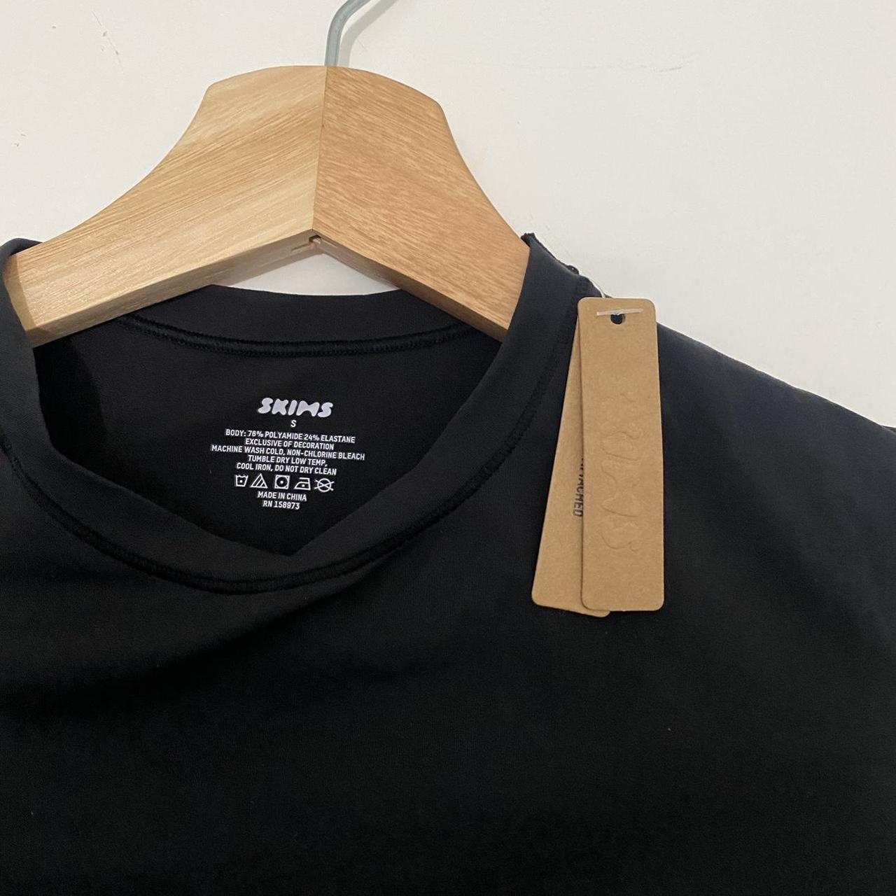 SKIMS Brand New Cotton Jersey T-Shirt in Onyx... - Depop