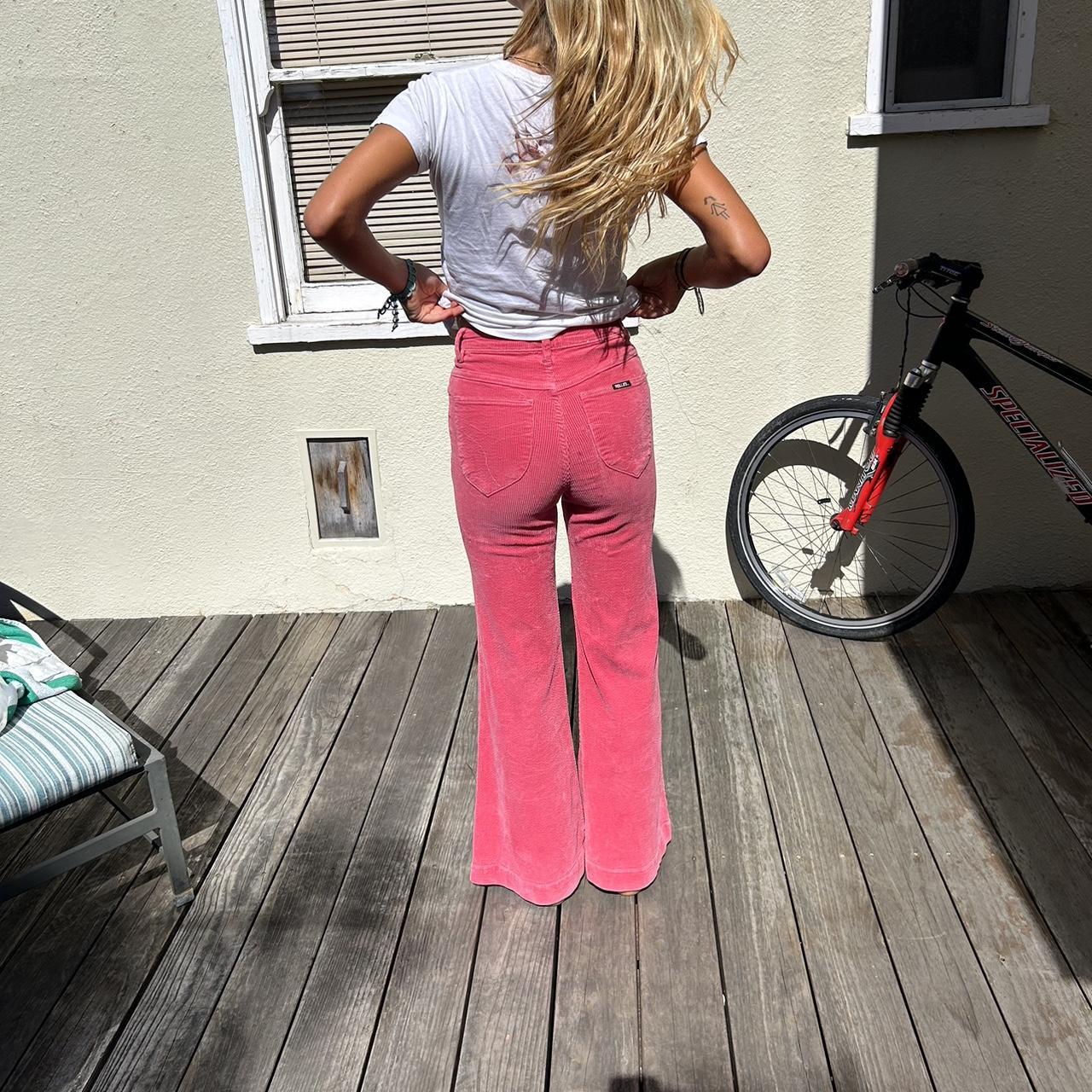 pink corduroy rollas! so cute & flattering! had a... - Depop