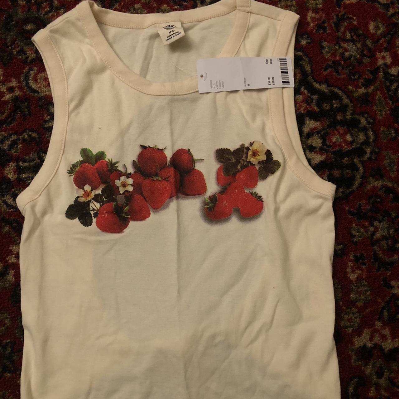 Strawberry tank top never worn with tags still on - Depop