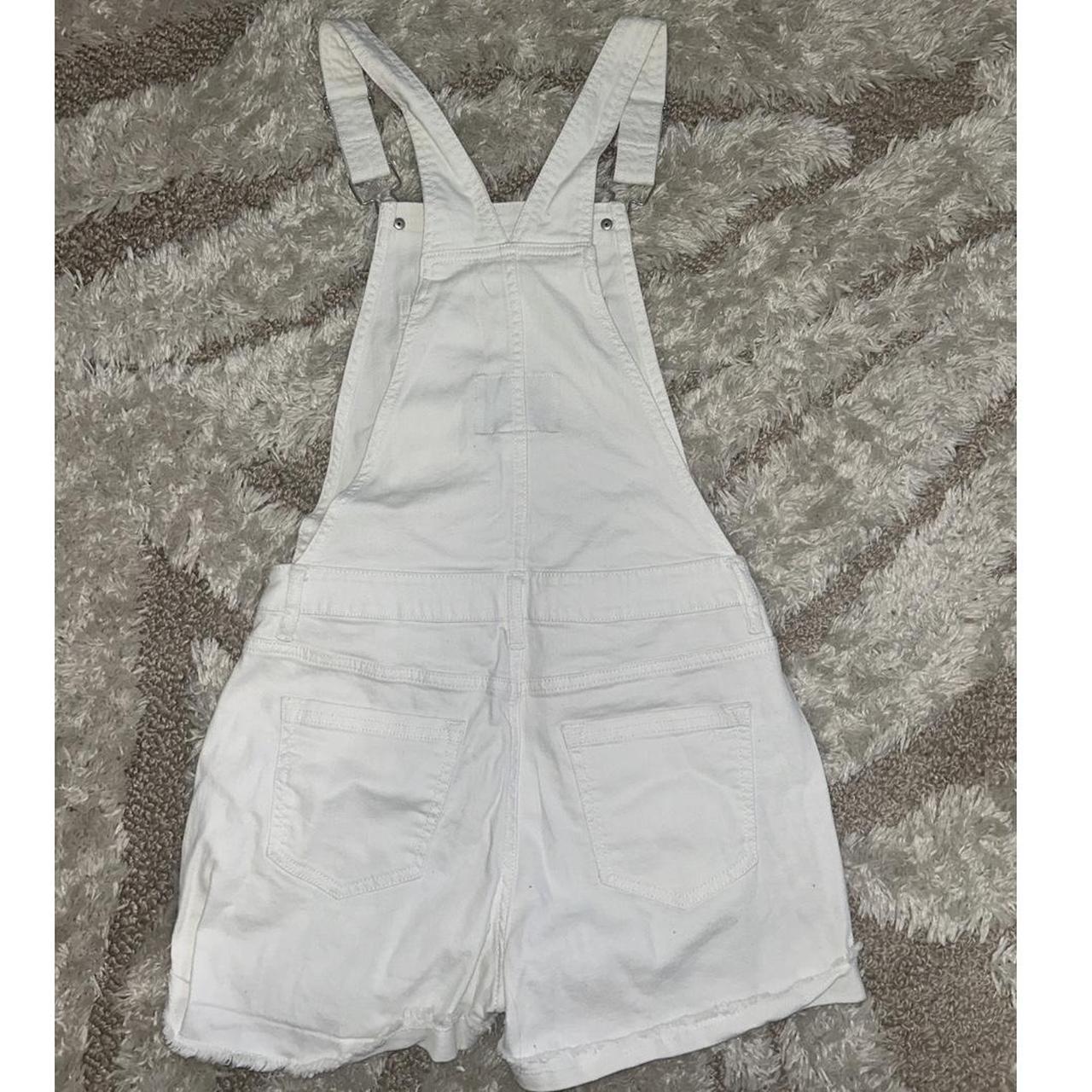 basic white overalls. just in time for summer! - Depop