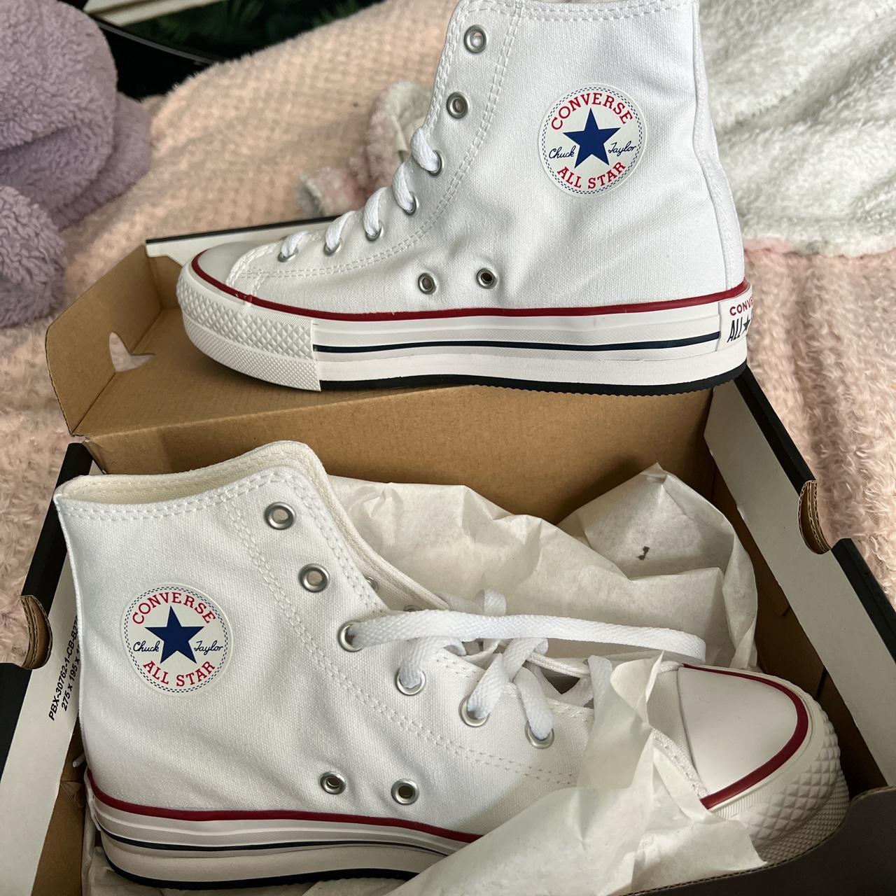 Converse Women's White Trainers | Depop