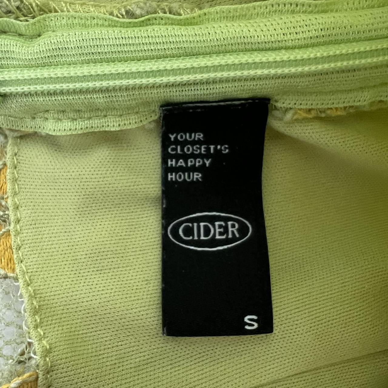 Cropped Green and Yellow Lace Top Brand : Cider Size... - Depop