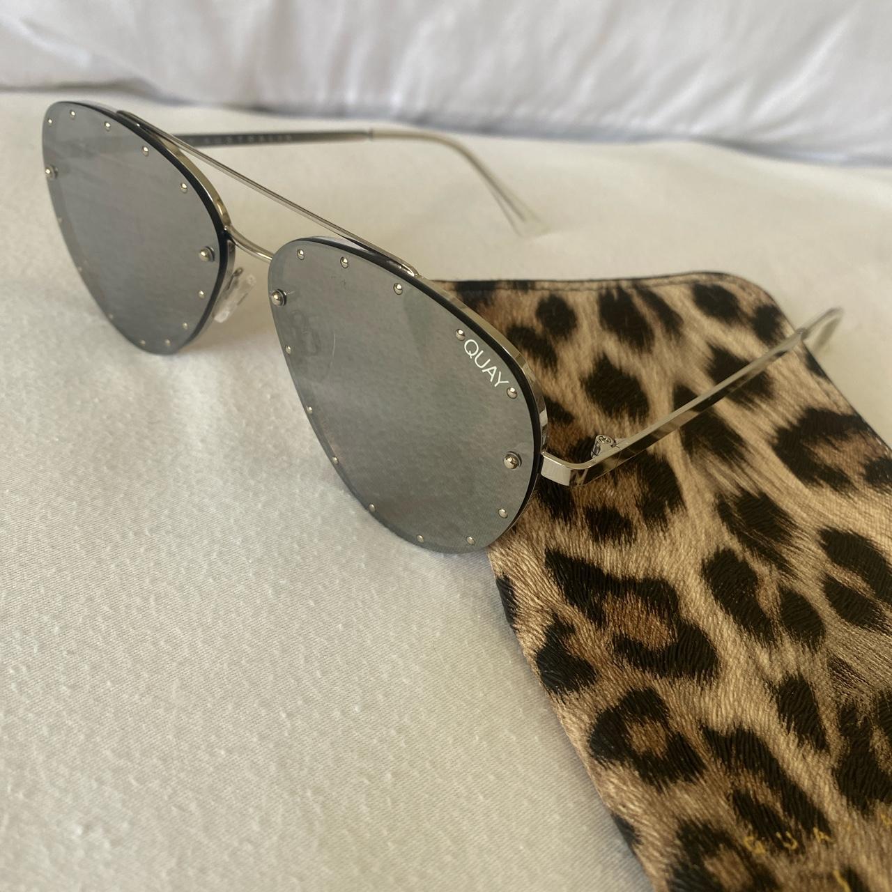 Quay Australia x Jaclyn Hill Reflective Silver Aviators - Depop
