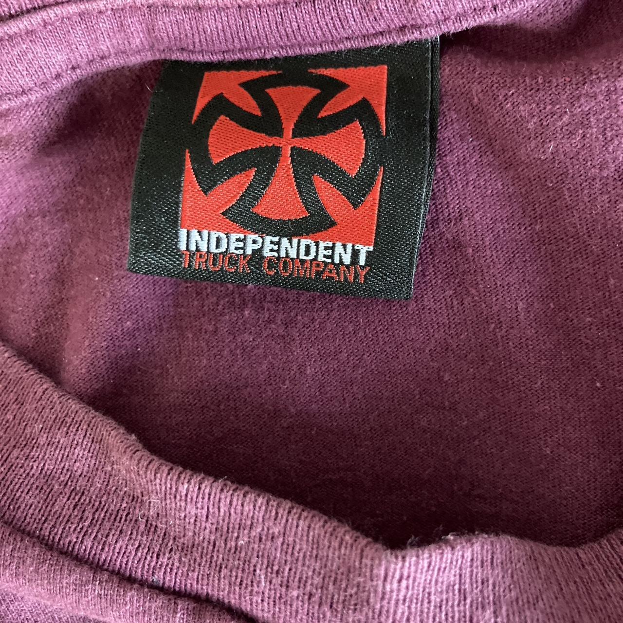 Independent skate brand burgundy t shirt size small... - Depop