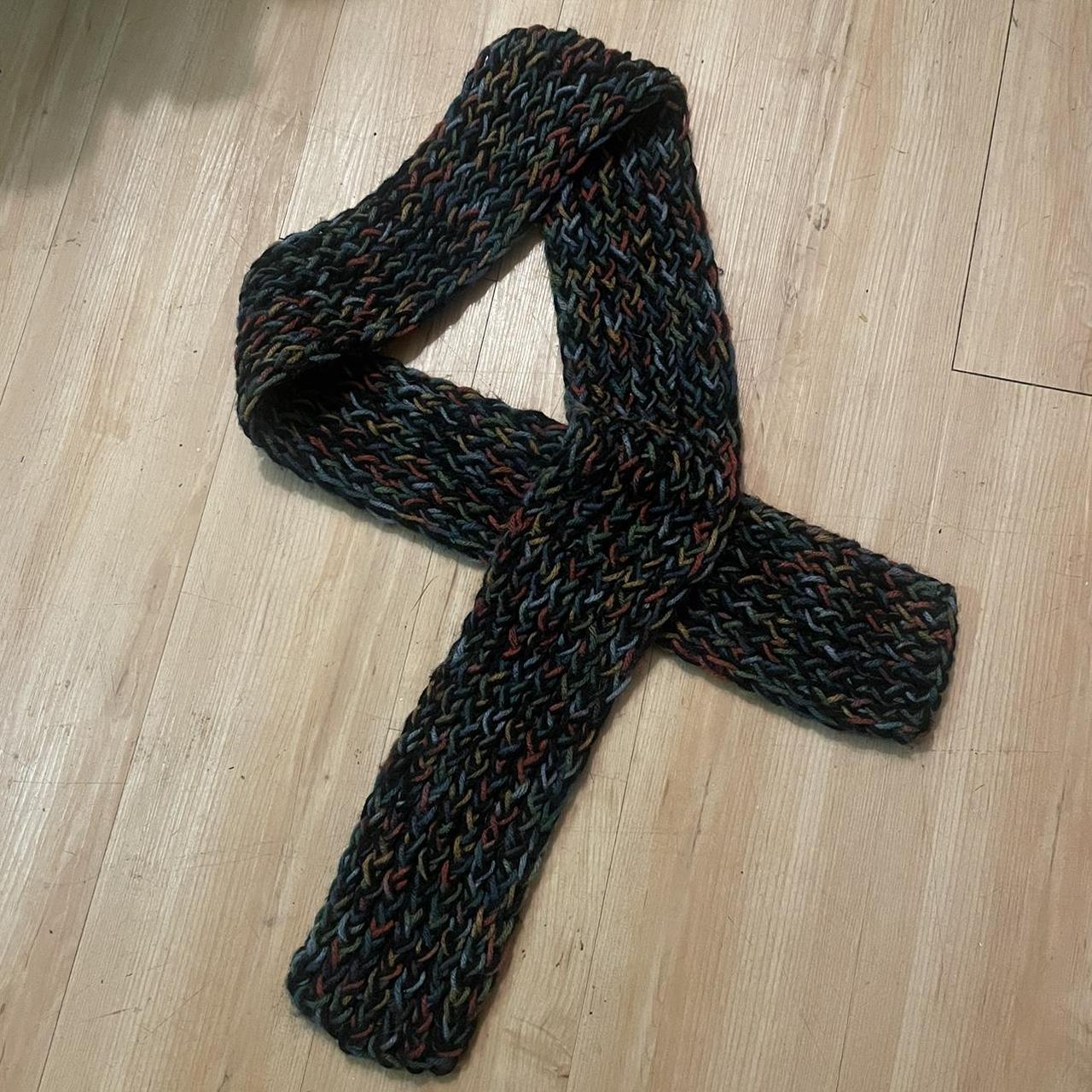 Hand knit scarf. The color scheme is perfect for the... - Depop