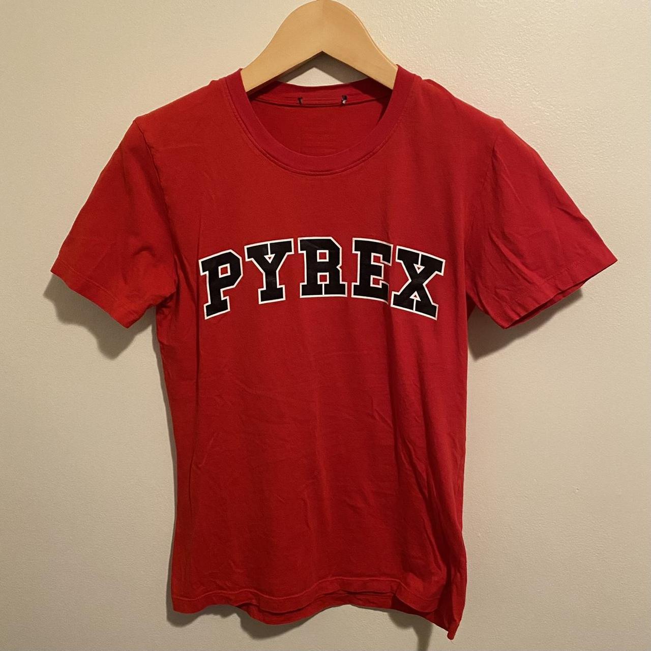 Pyrex Logo Red T-Shirt Size Tag Missing (Fits... - Depop