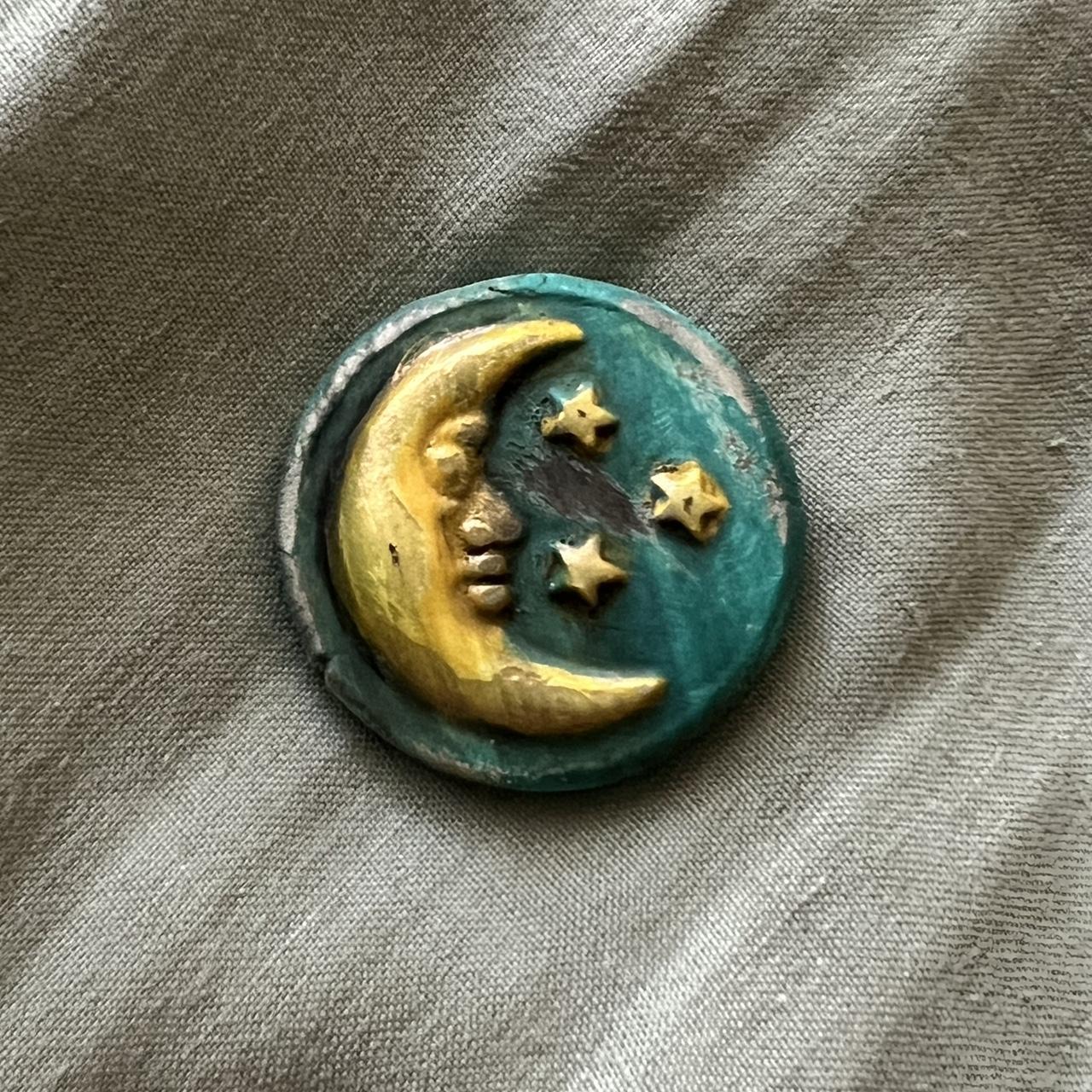handmade magnet celestial design crescent moon and... - Depop