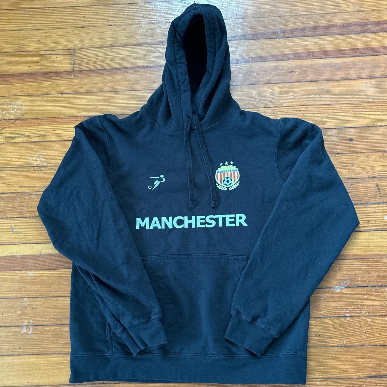 Manchester Soccer Club Hoodie Size M 8.5/10... - Depop
