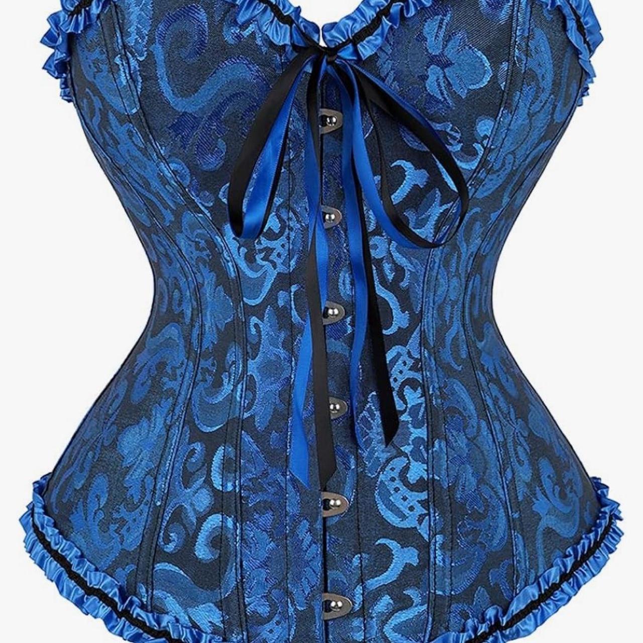 Gorgeous blue corset Perfect for Halloween Size... - Depop