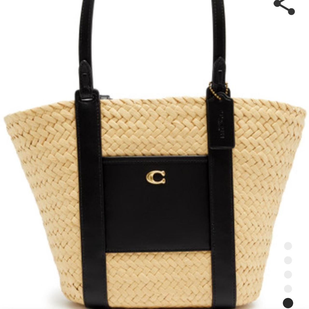 Coach raffia tote Bought for £295 Open to offers... - Depop