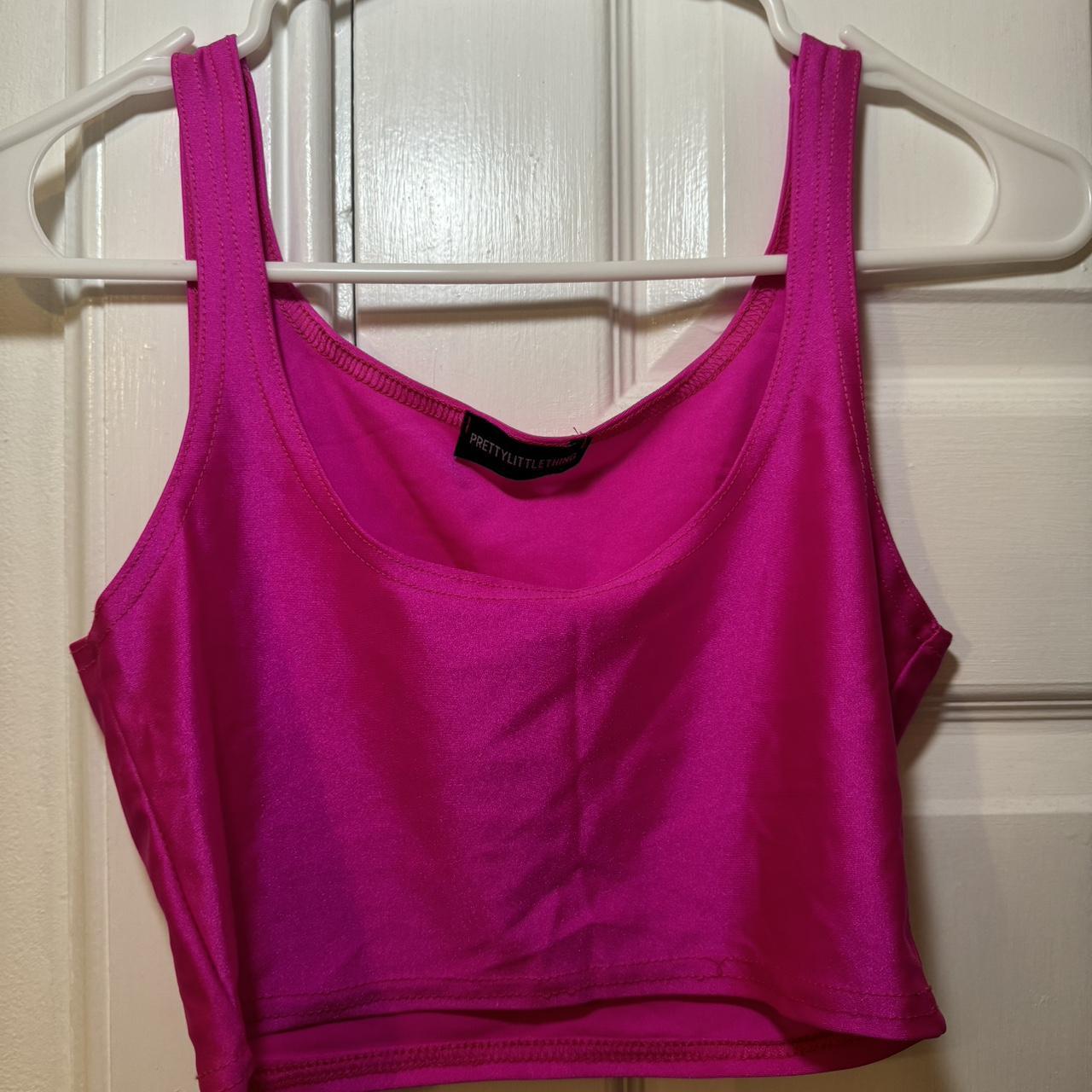 PLT pink neon cropped top, never worn x - Depop