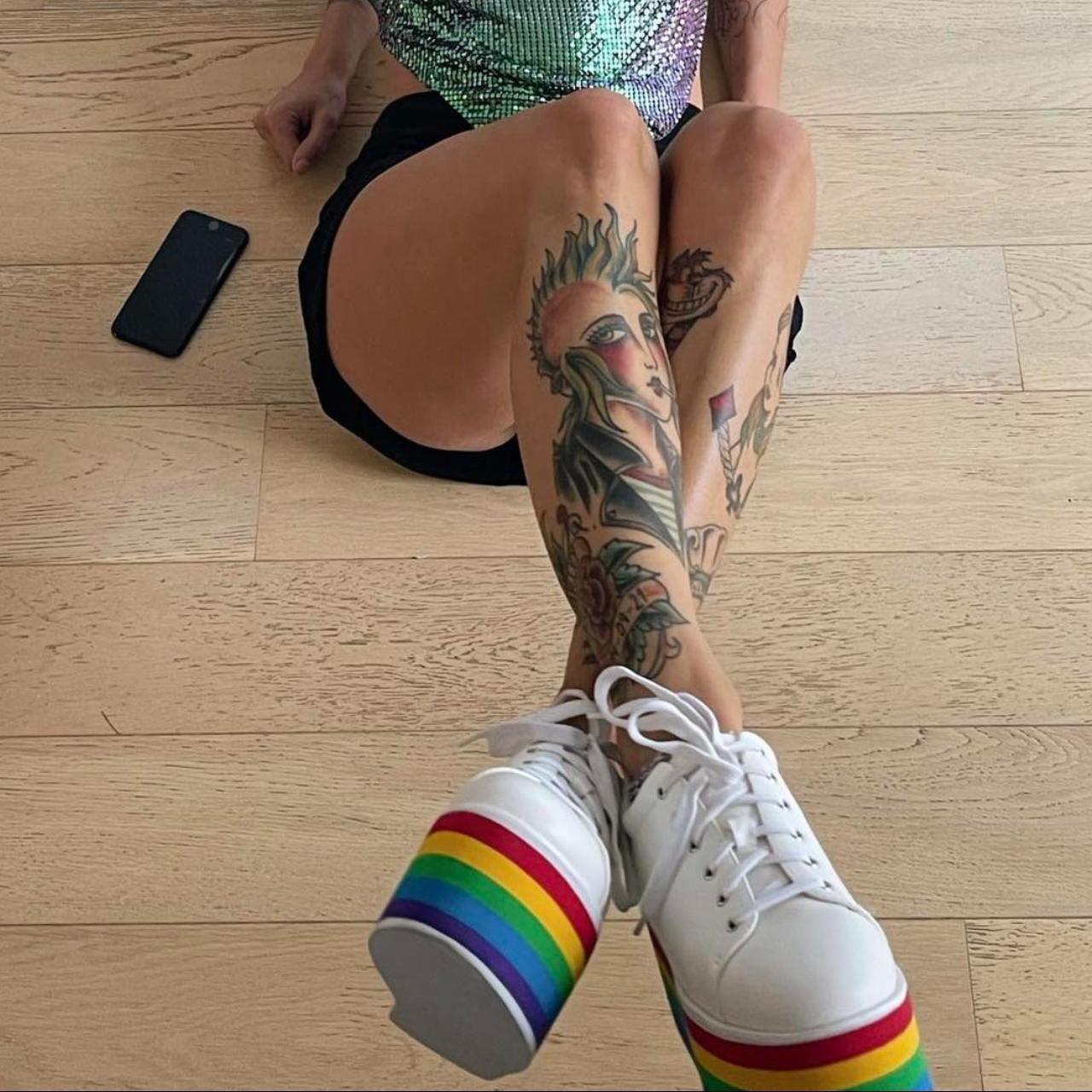 Rainbow Platforms Worn once - minor... - Depop