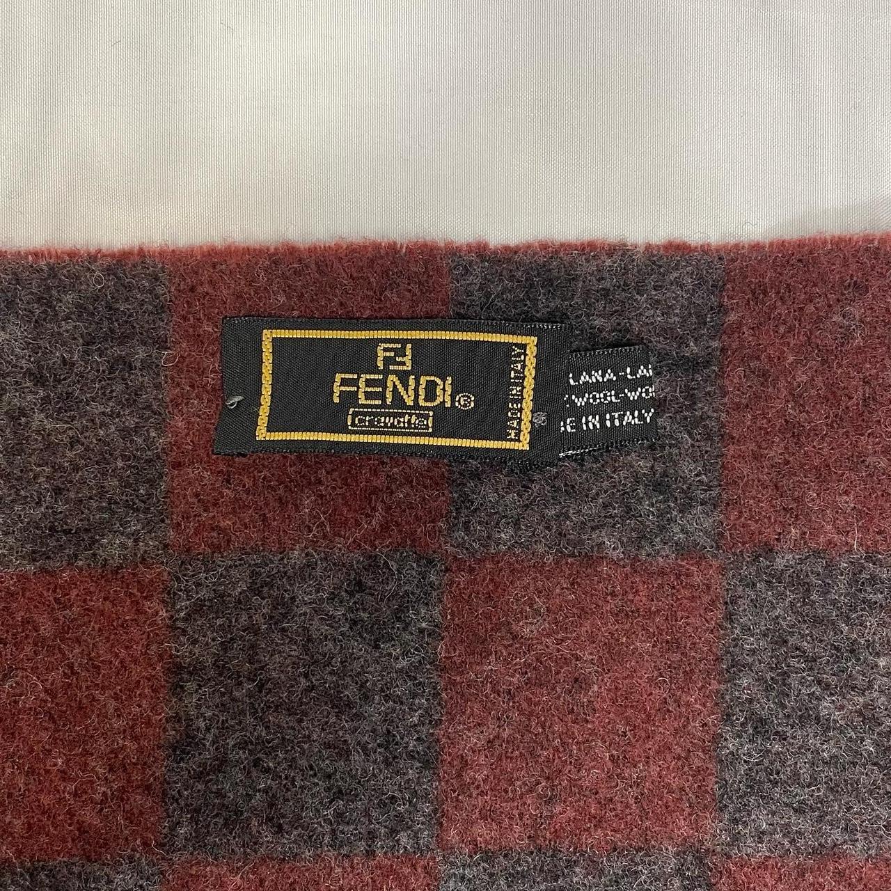 Fendi Women's Brown and Burgundy Scarf-wraps | Depop