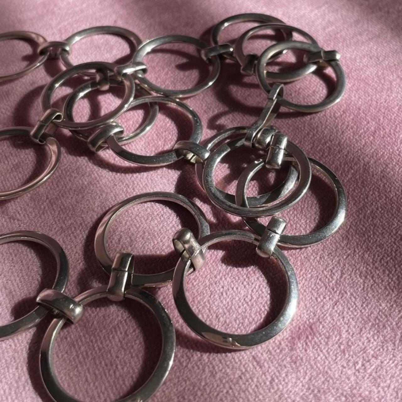 90’s Silver Hoop Chain Belt Details: ️90’s Hoop... - Depop