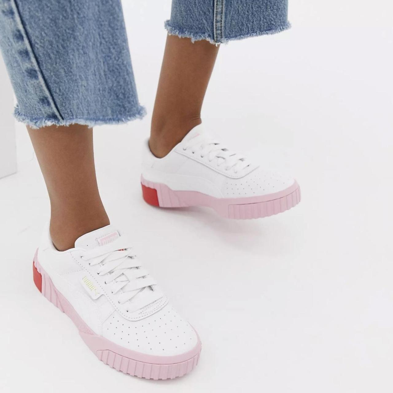 Puma Cali white and pink sneakers Size US women’s... - Depop