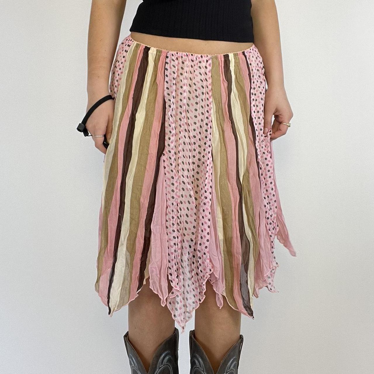 fairy asymmetrical layered skirt flowy fit labeled... - Depop