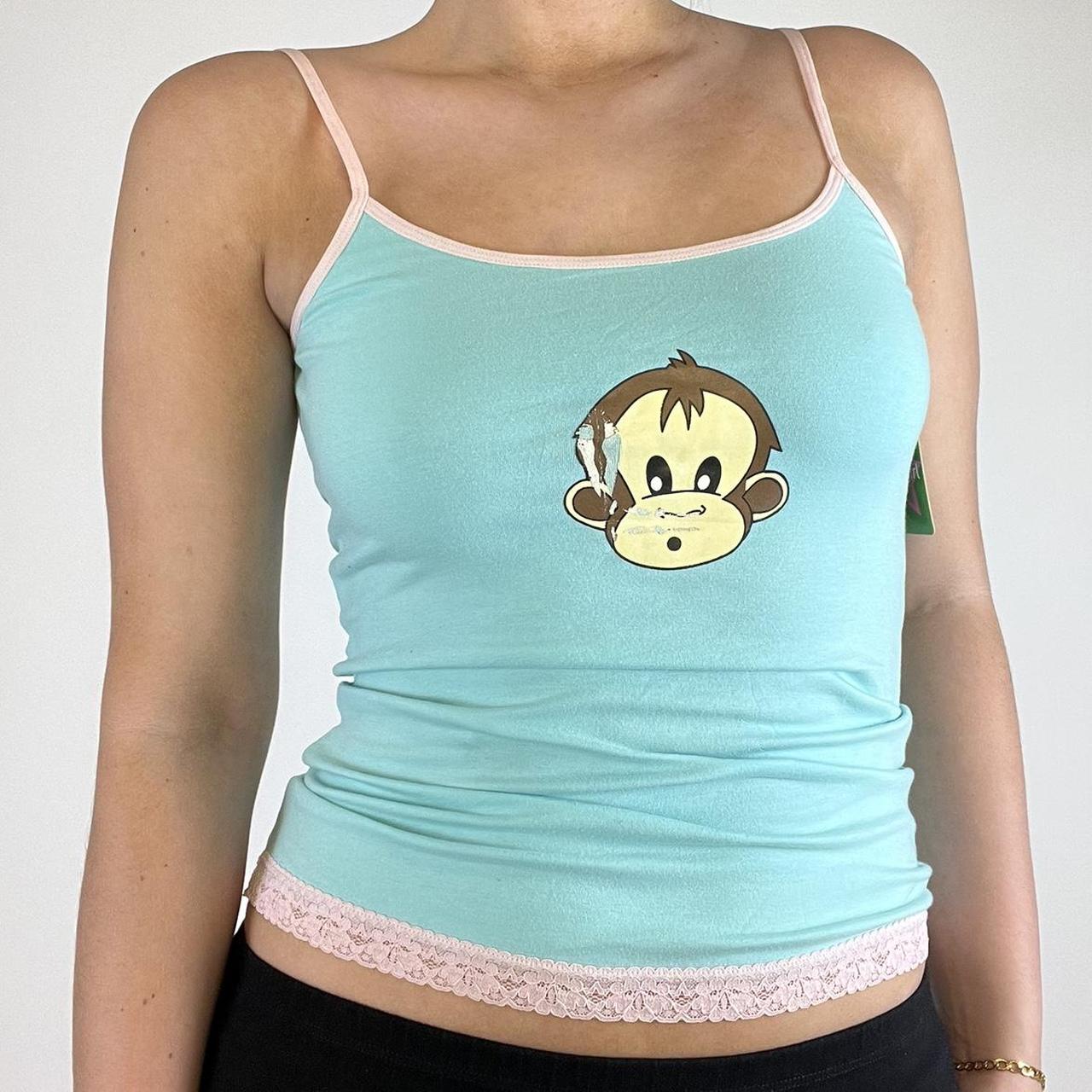 y2k baby tank monkey cartoon flaw shown in 4th... - Depop