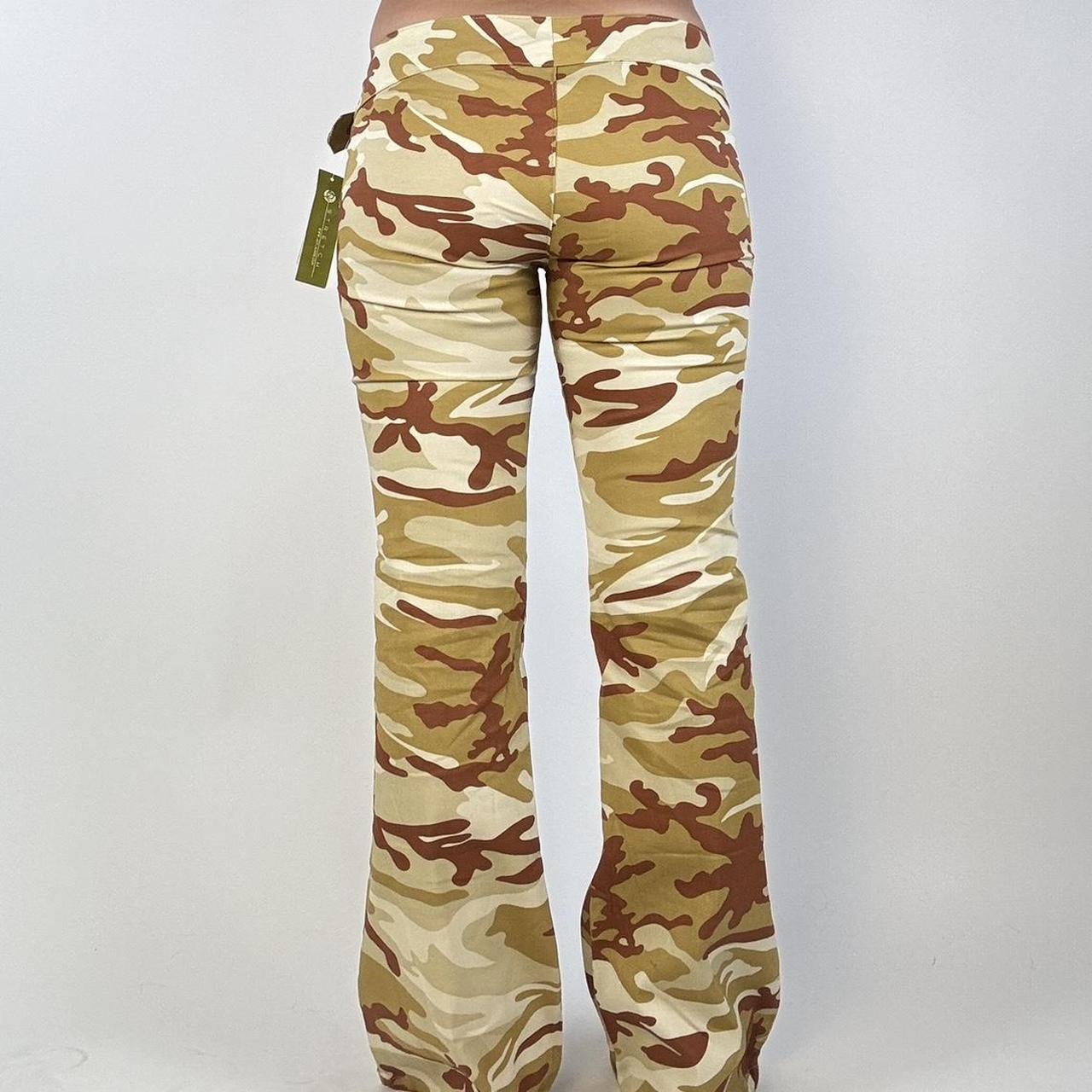 Y2K low rise camo pants Belted detail Labeled... | Depop