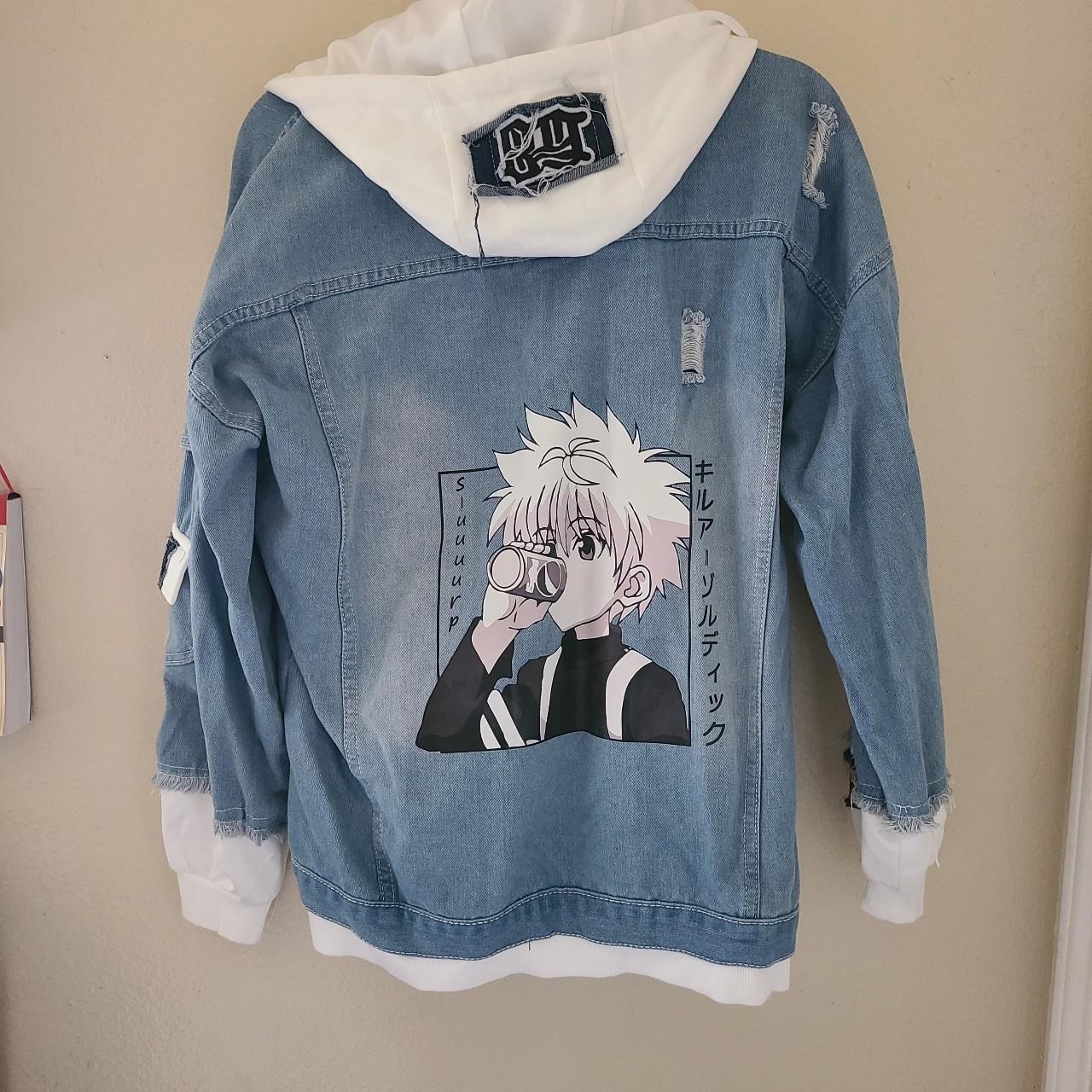 Killua Zoldyck distressed jean jacket! Bought this a... - Depop