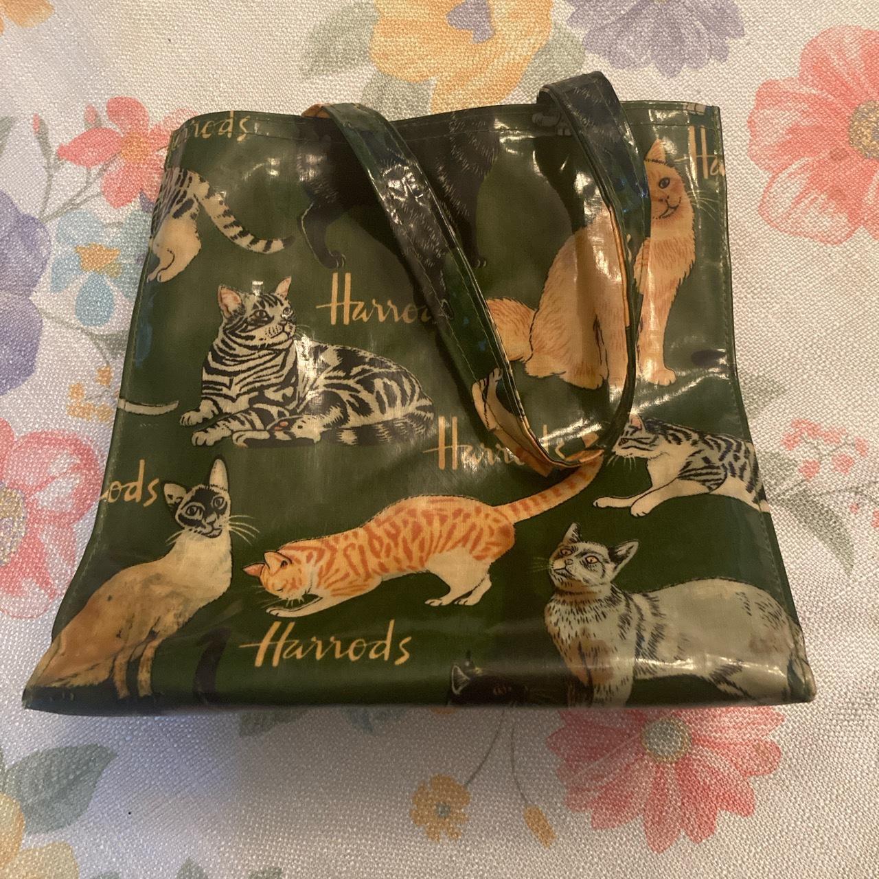 Vintage Harrods Patent Cat Tote Bag This little tote... - Depop