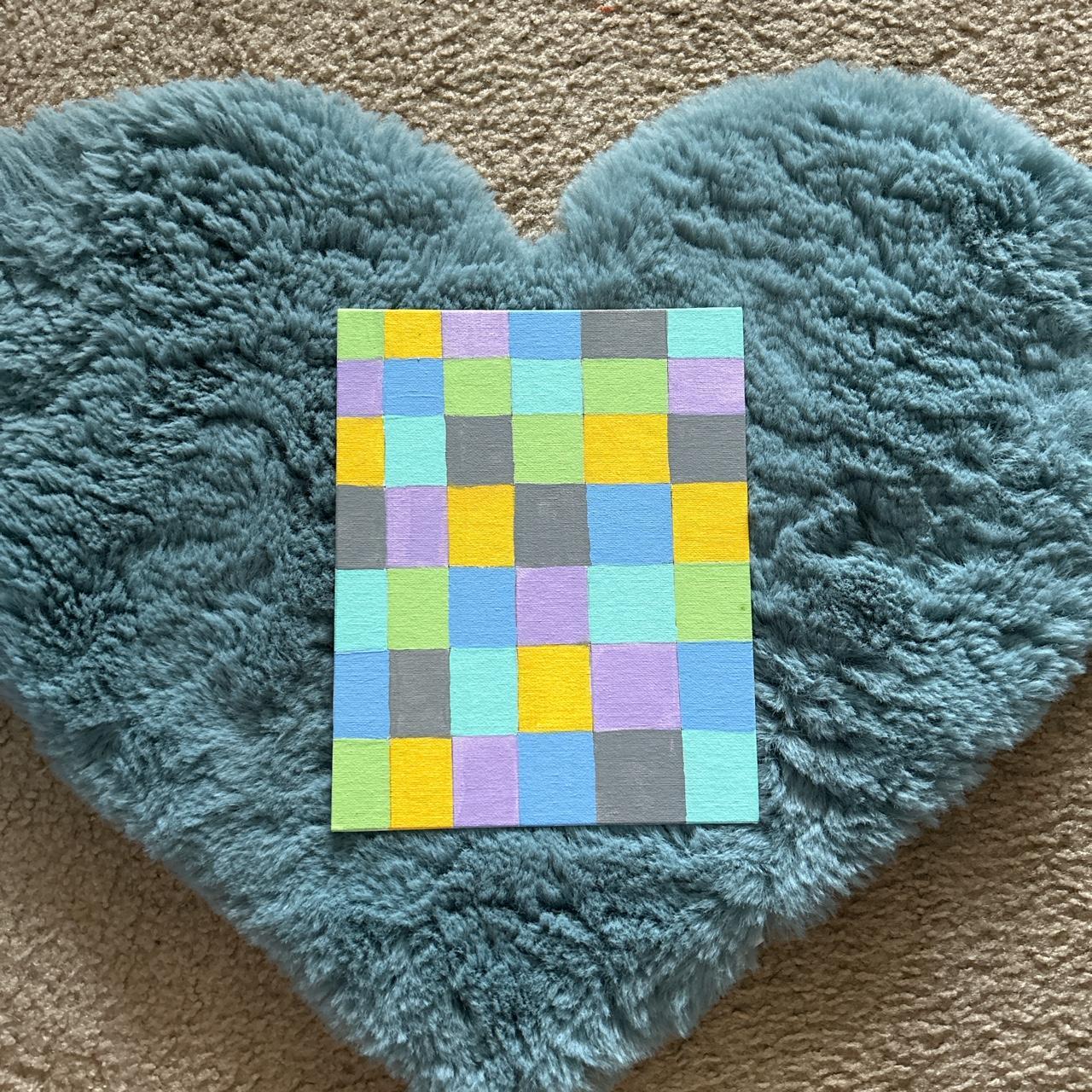 cute small checkered painting, dimensions are 10x8,... - Depop