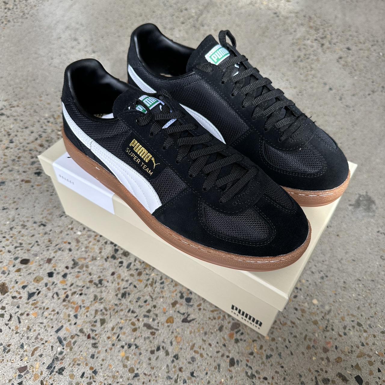 Brand new puma super team og Black and white with... - Depop