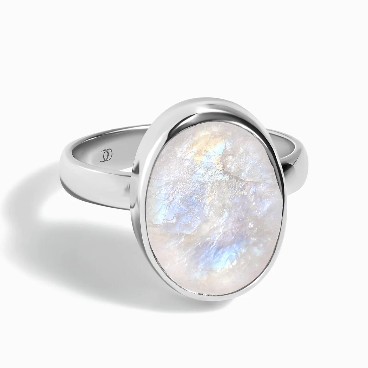 Moon Magic Raw Moonstone Ring Size US 7 Brand new... - Depop