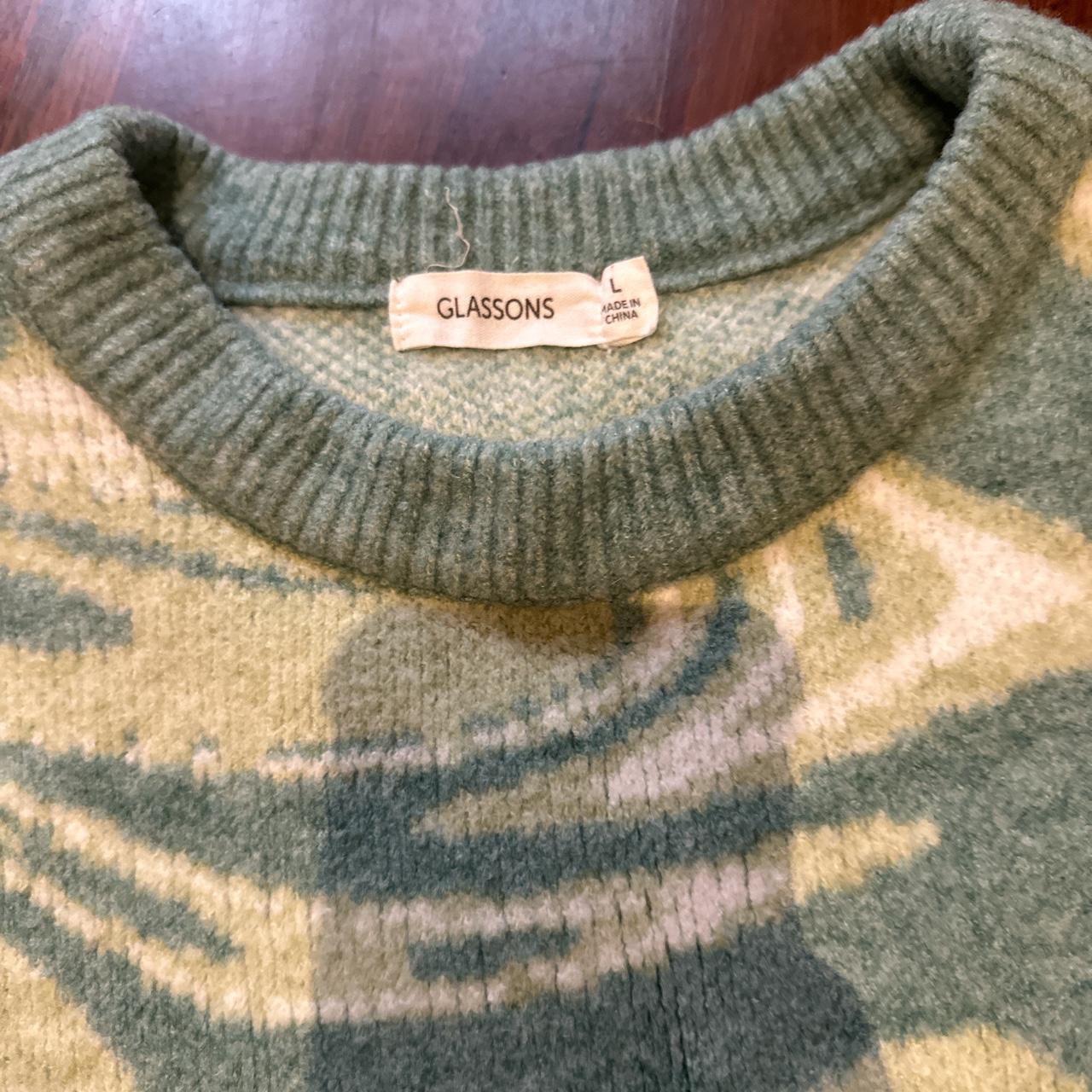GLASSONS Green Swirl Sweater. Size L. Quite a thick... - Depop