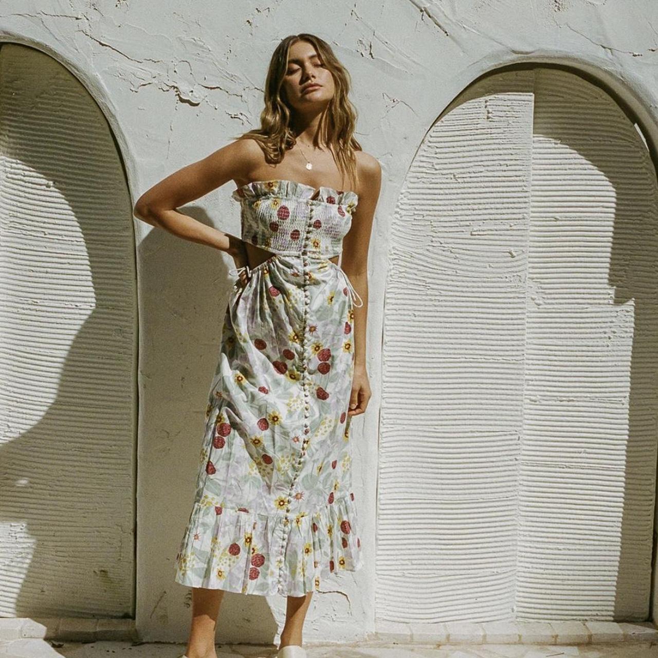 SABO Indigo Midi Dress Unworn - still has tags... - Depop