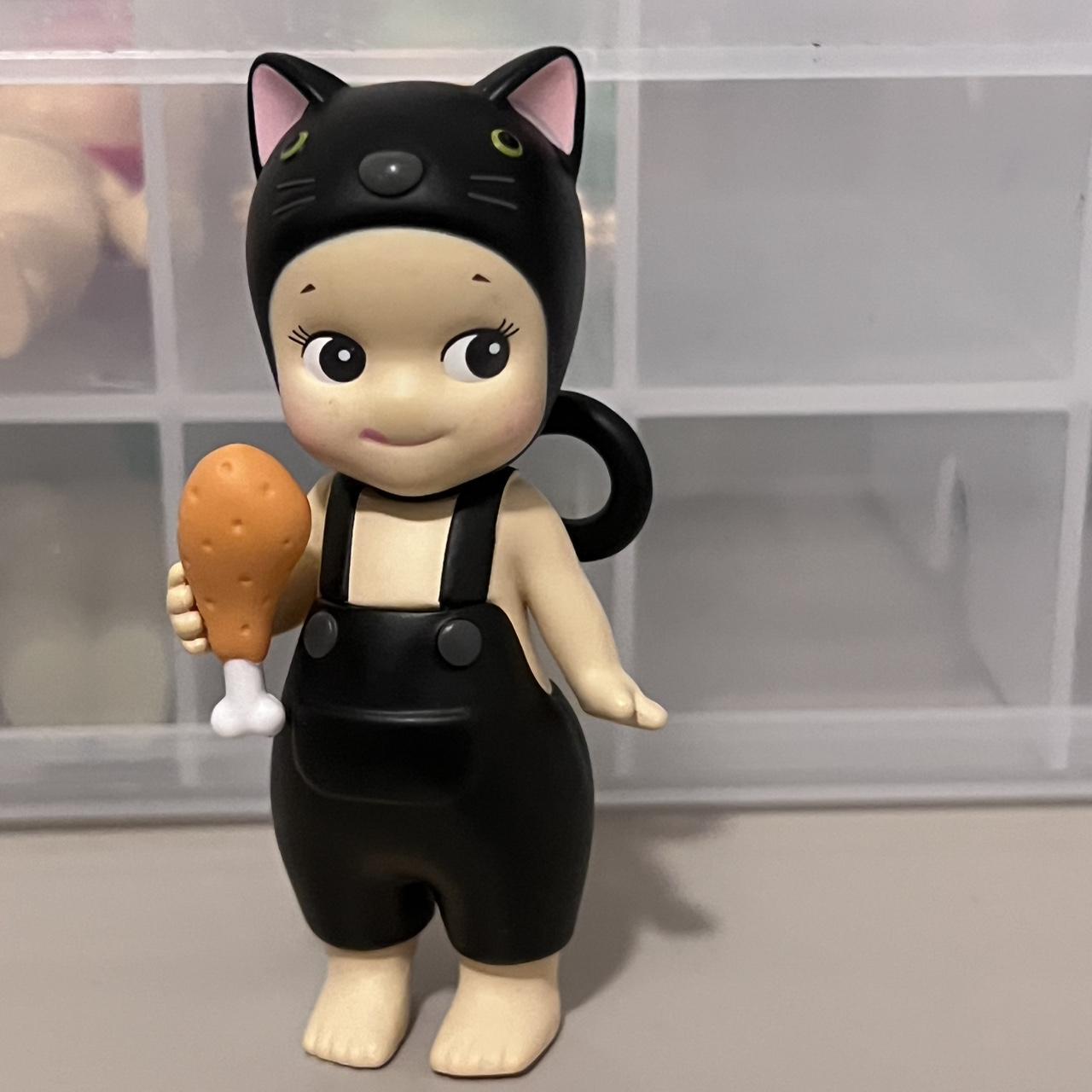 Sonny angel cat life black cat with chicken **cats... | Depop